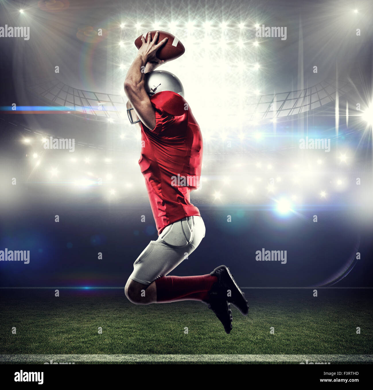Sport football jumping arms raised hi-res stock photography and images ...