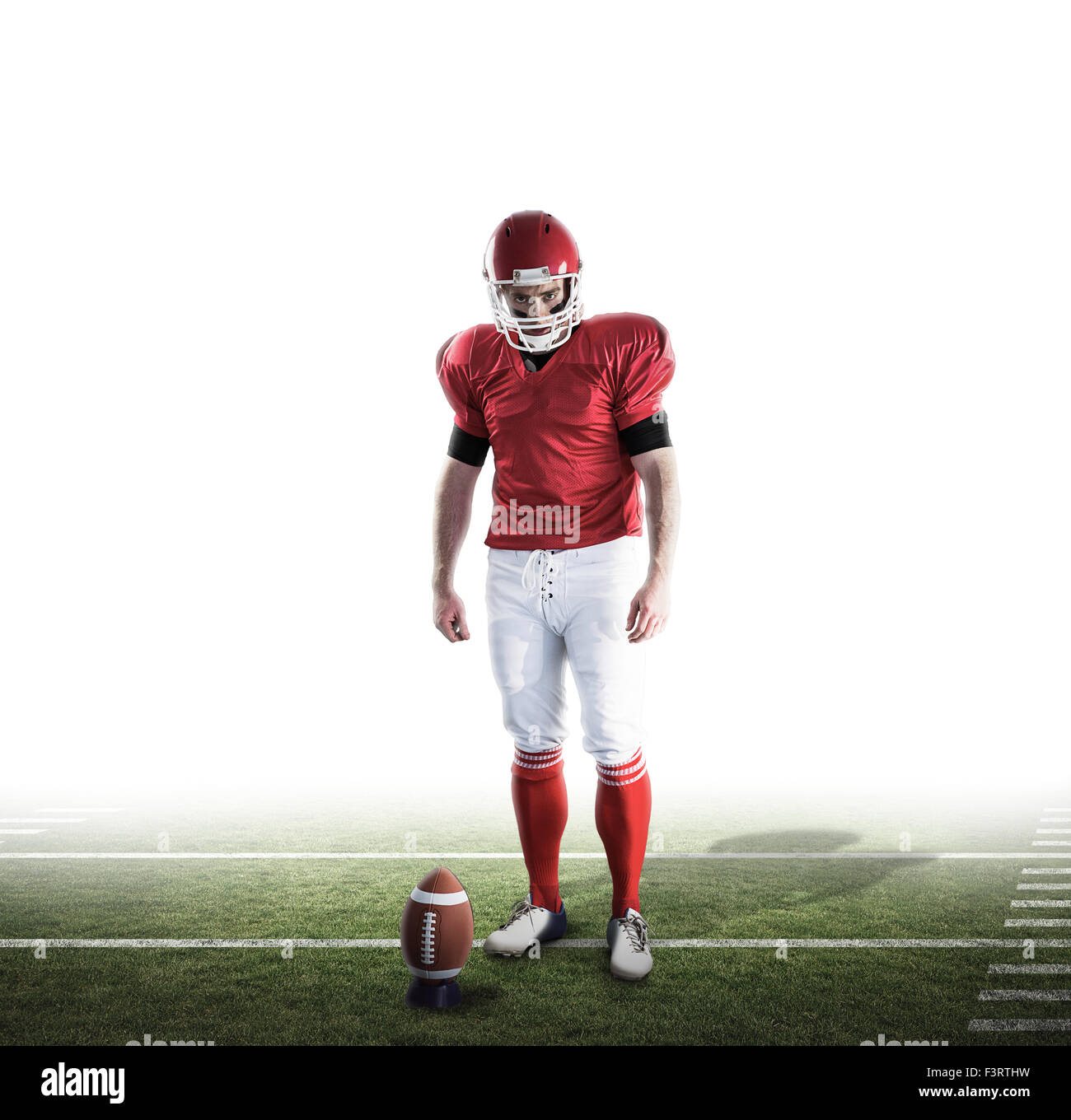 Composite image of portrait of american football player Stock Photo - Alamy