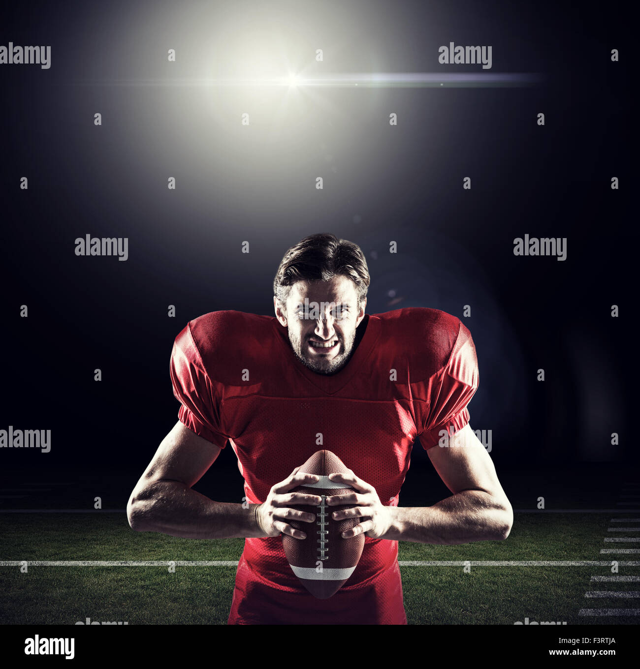Aggressive american football player hi-res stock photography and images ...