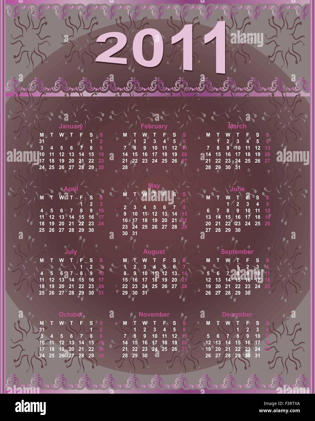 Calendar Design 2012 Vector Art Stock Vector Image & Art - Alamy