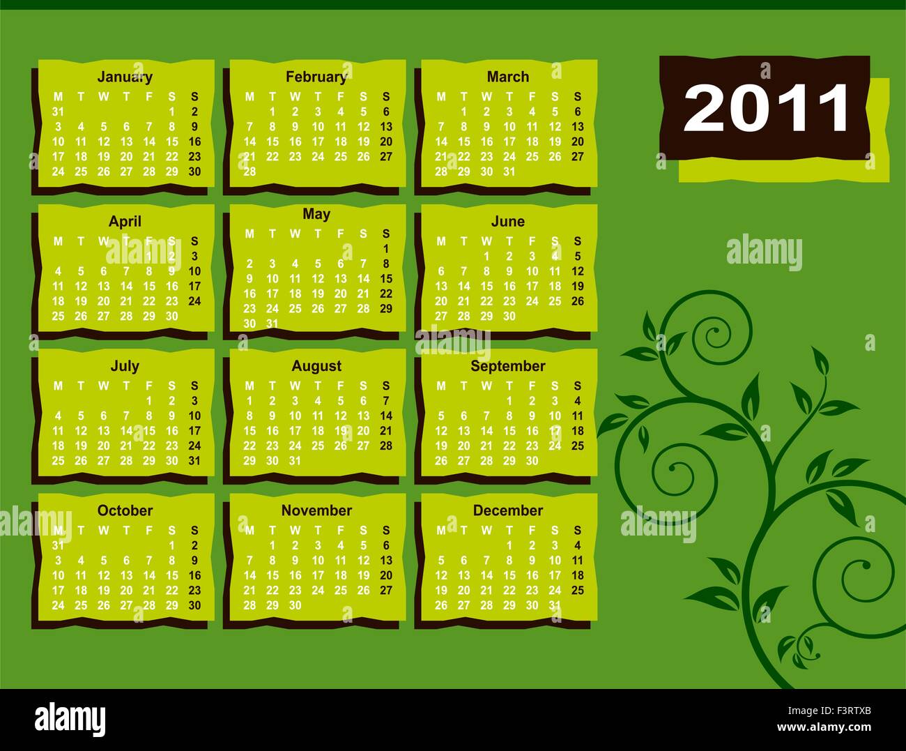 Calendar Design 2012 Vector Art Stock Vector Image & Art - Alamy