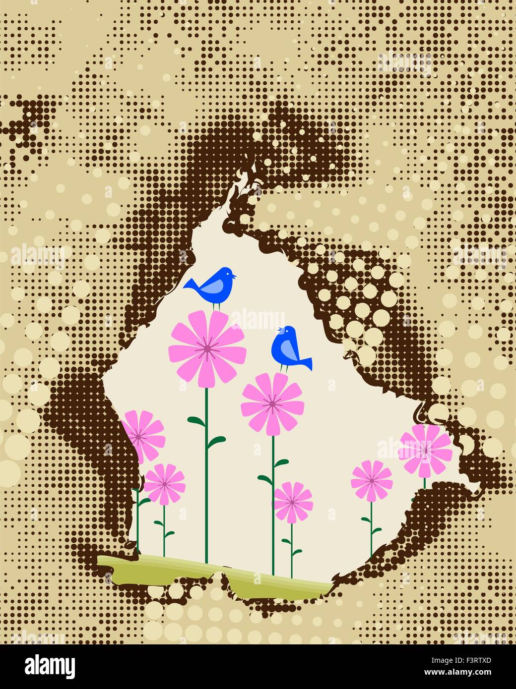 Grunge Card Design Artistic Flower Vector Art Stock Vector Image & Art ...