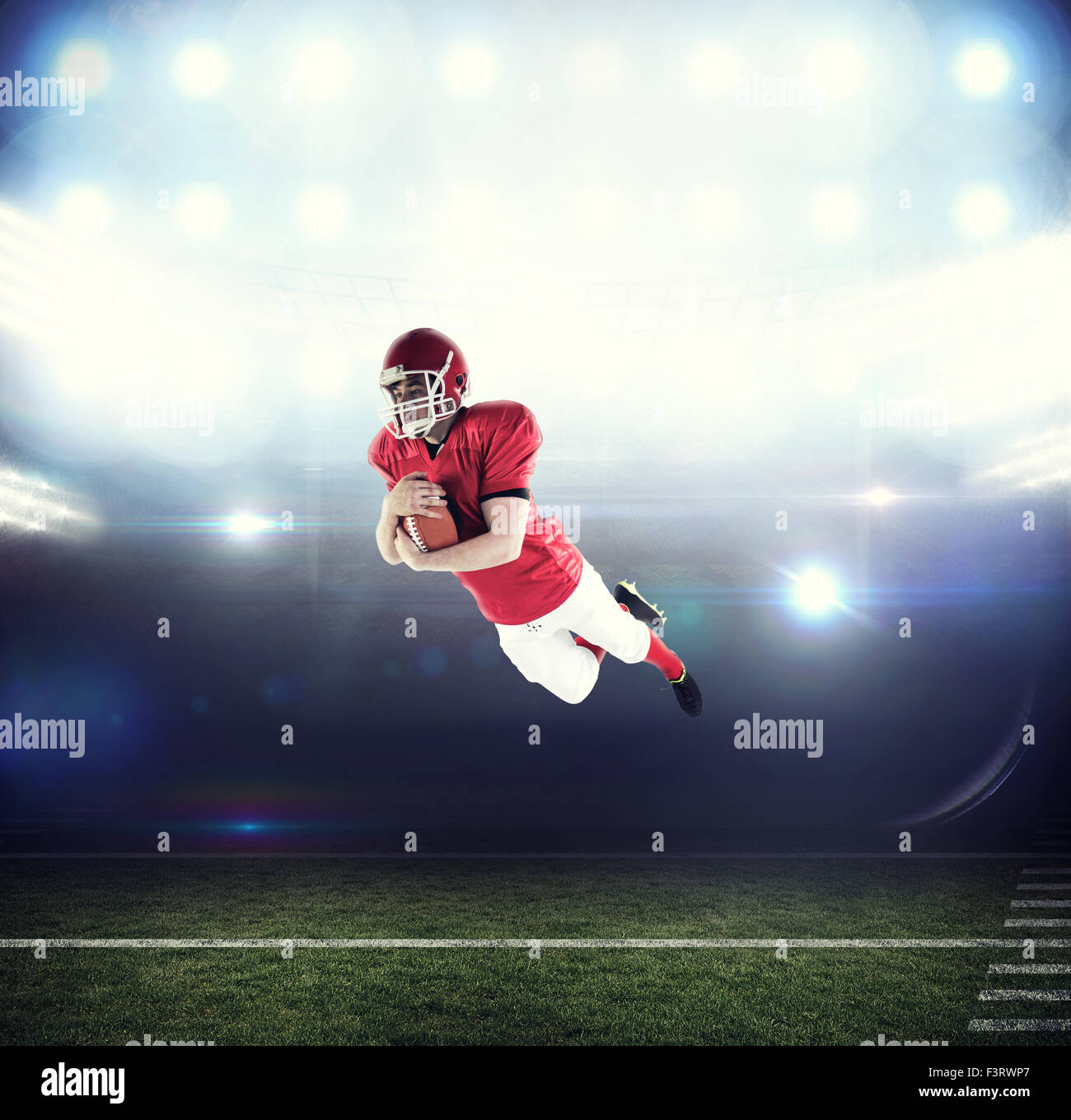 Composite image of american football player scoring a touchdown Stock ...