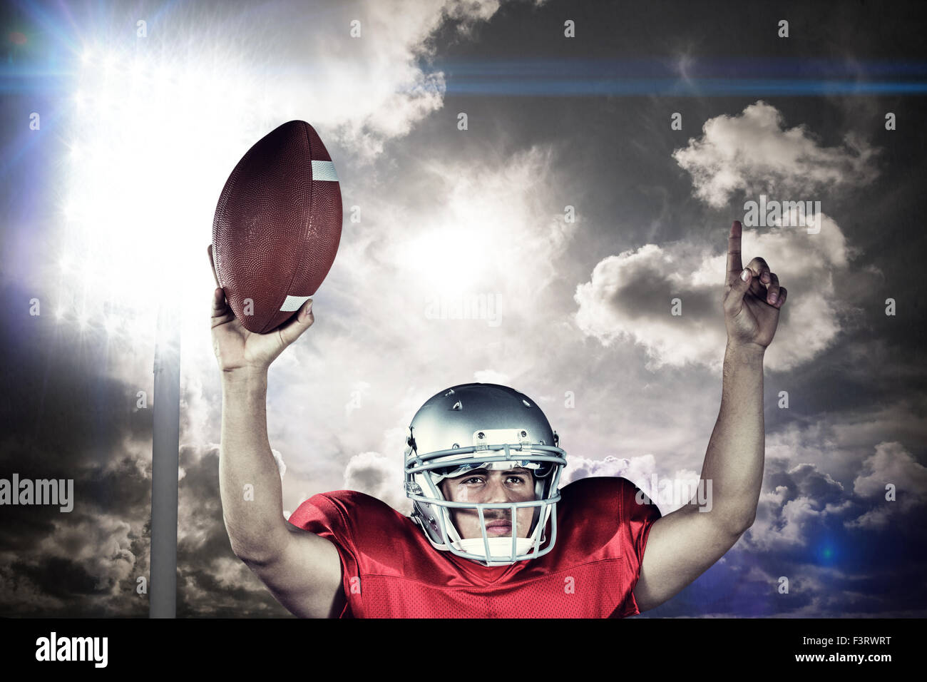 Male football player arms raised hi-res stock photography and images ...