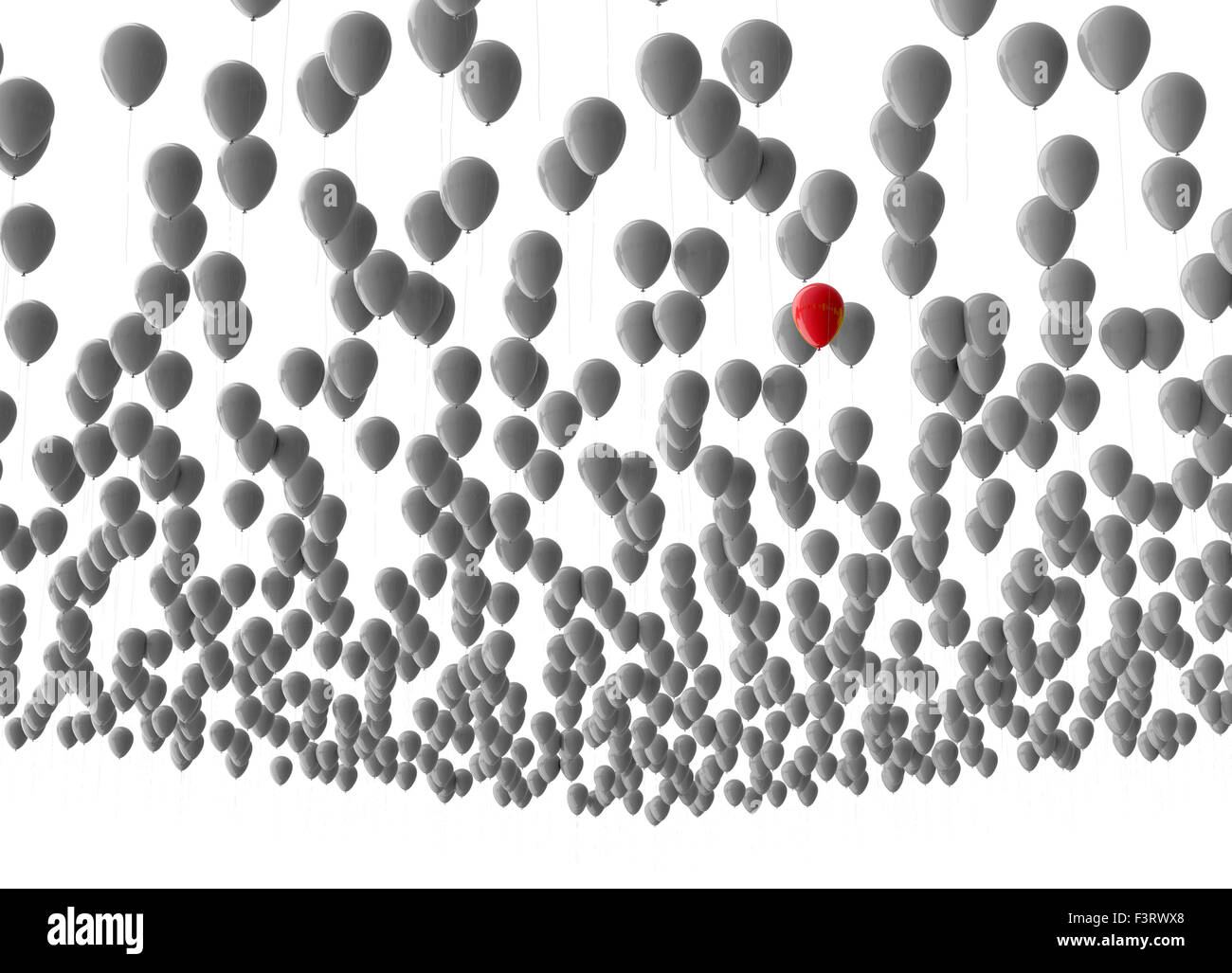 grey balloons with one red isolated on white Stock Photo - Alamy