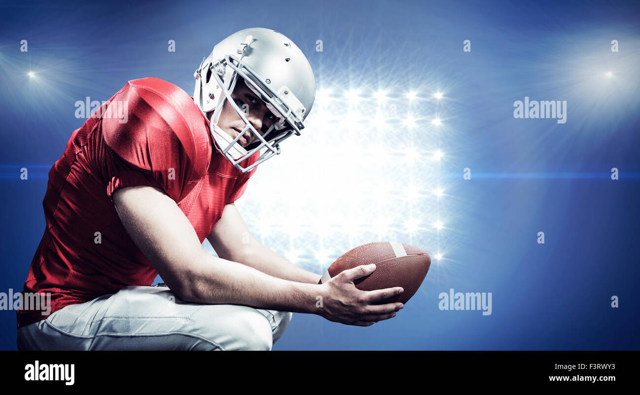 American football player crouching hi-res stock photography and images ...