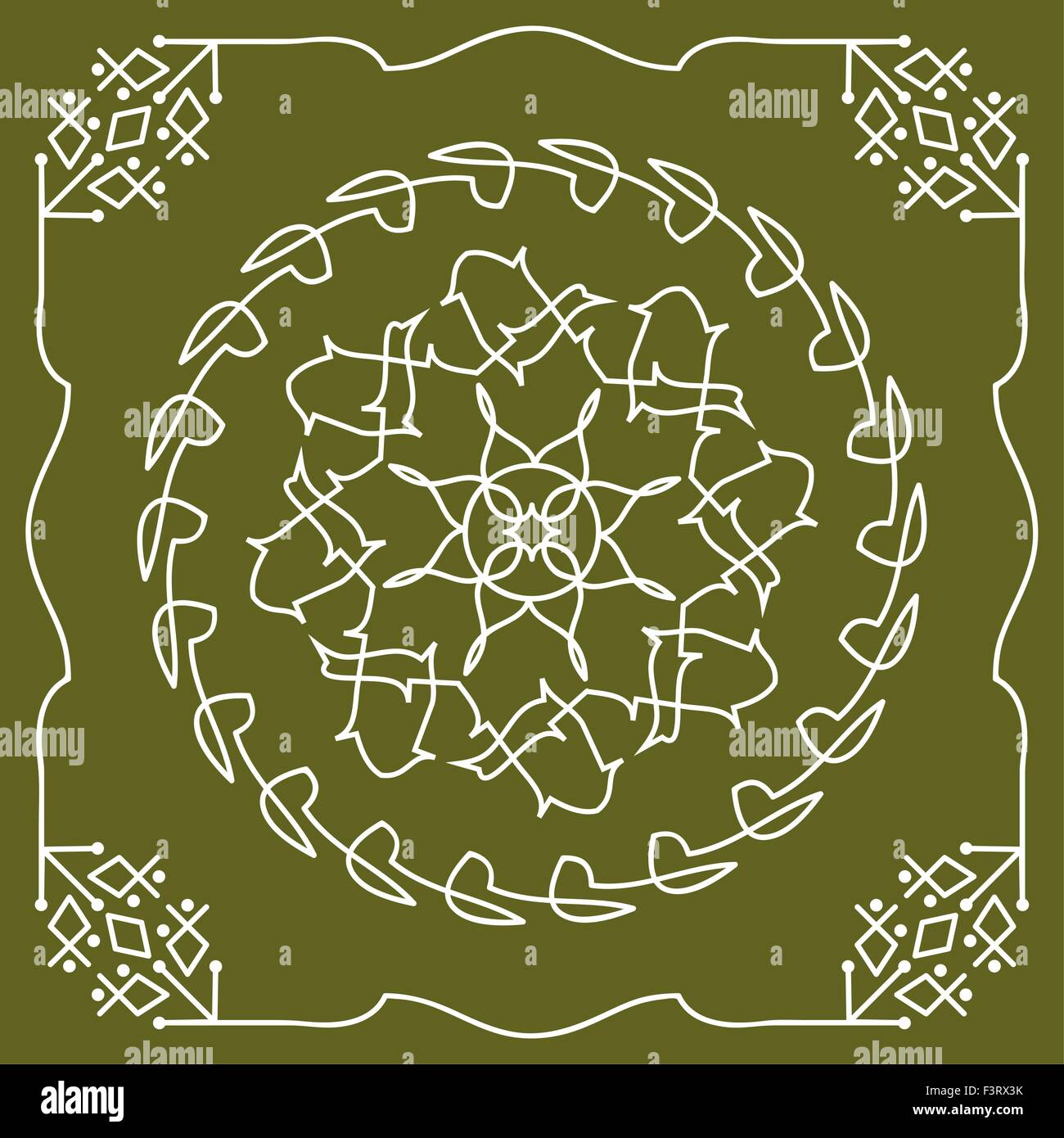 Folk Circular, Tribal Design, Motif, Wall Painting Vector Art Stock ...