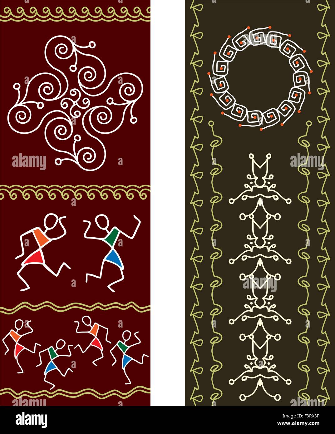 Folk, Tribal Design, Motif, Wall Painting Vector Art Stock Vector Image ...