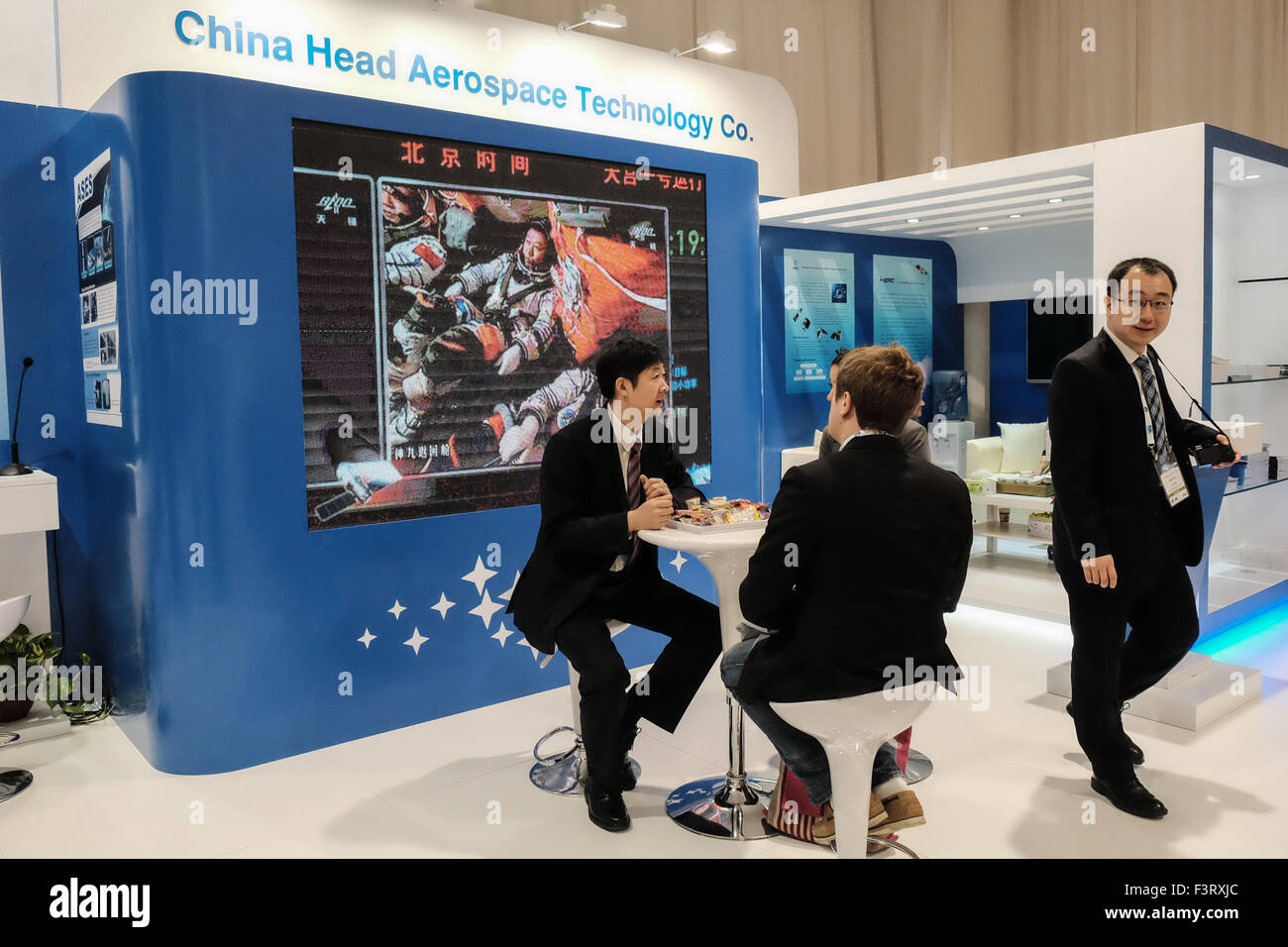 Israel. 12th October, 2015. China Head Aerospace Technology Co. mans a ...