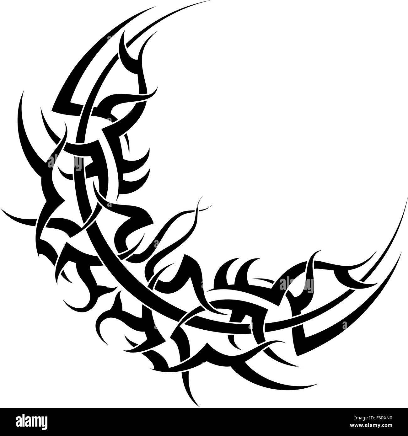 Tattoo Moon Design Vector Art Stock Vector Image & Art - Alamy
