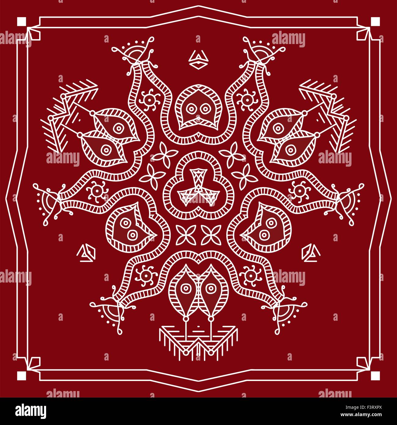 Folk, Tribal Design, Motif, Wall Painting Vector Art Stock Vector Image ...