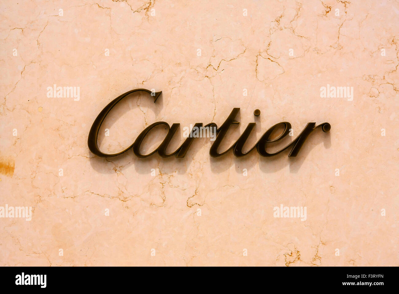 Cartier store overhead sign on Rodeo Drive in Beverly Hills California ...