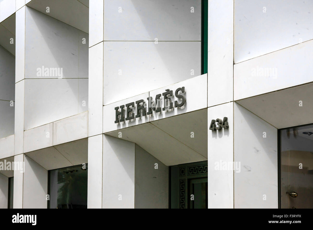 Hermes store overhead sign on Rodeo Drive in Beverly Hills California ...