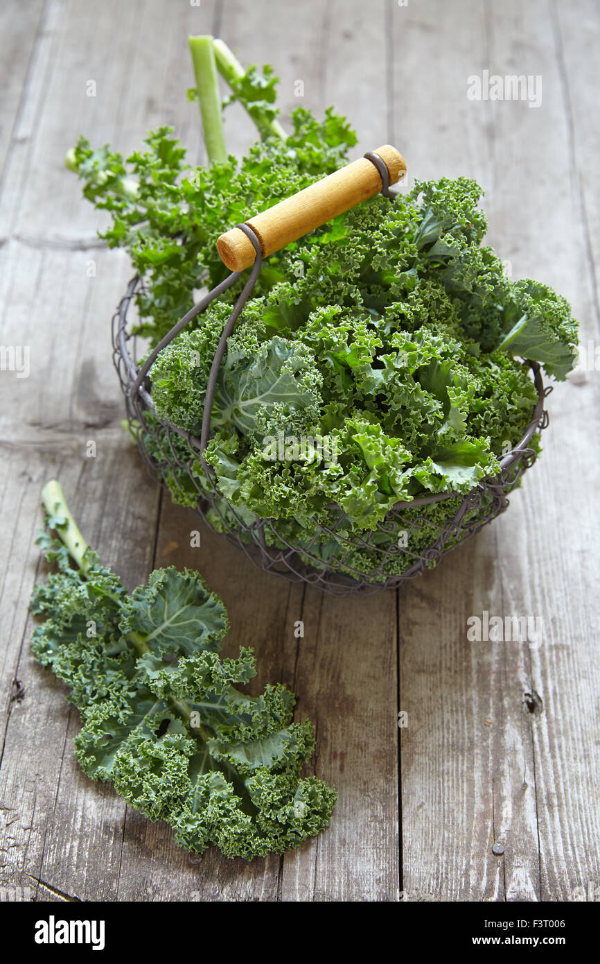 Fresh green kale leaves Stock Photo - Alamy