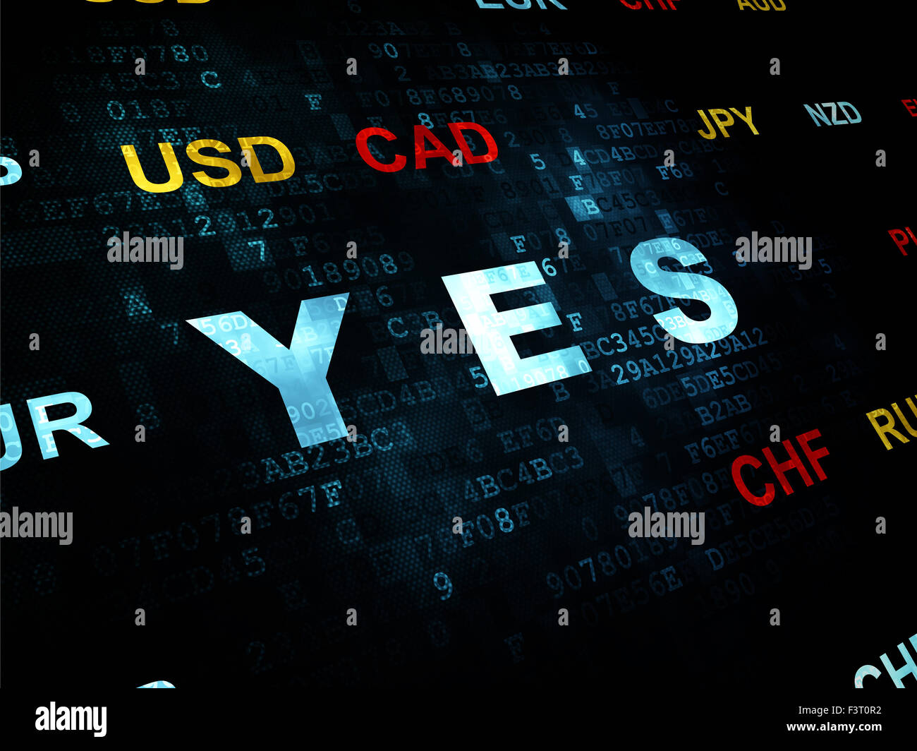 Finance concept: Yes on Digital background Stock Photo - Alamy