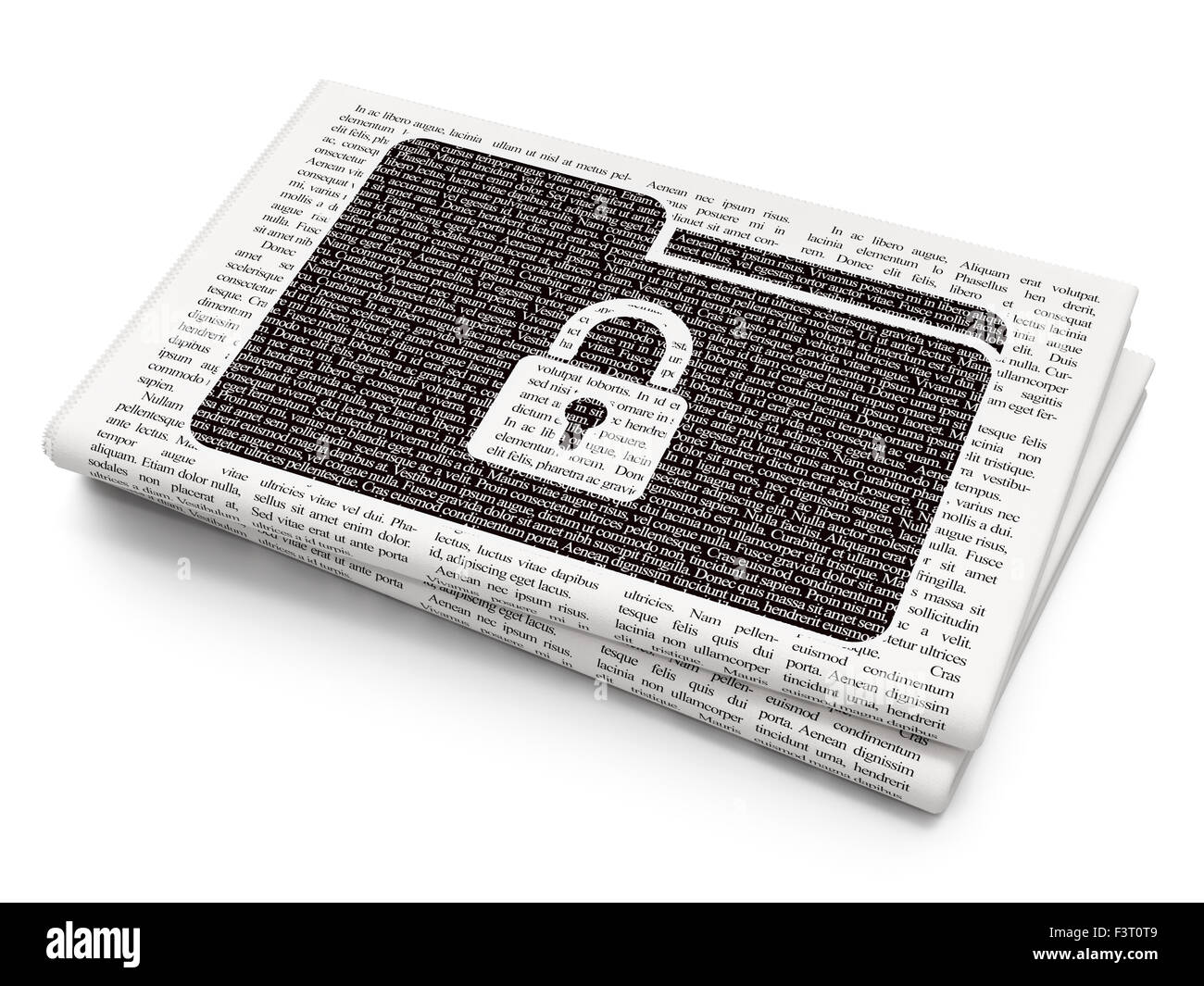 Business concept: Folder With Lock on Newspaper background Stock Photo ...