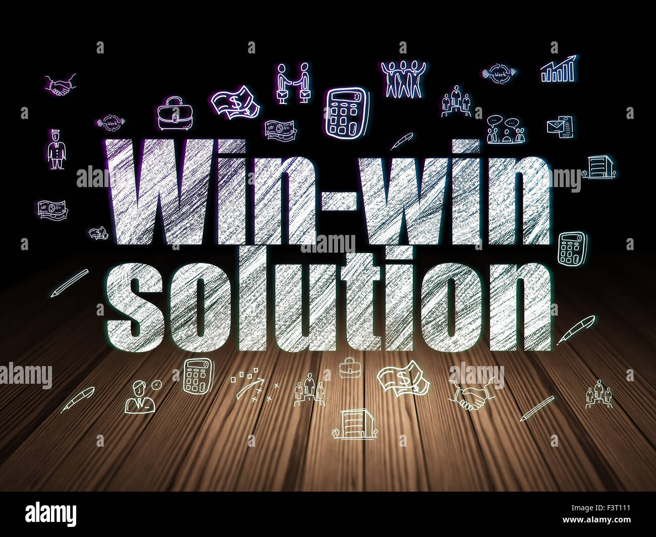 Finance concept: Win-win Solution in grunge dark room Stock Photo - Alamy