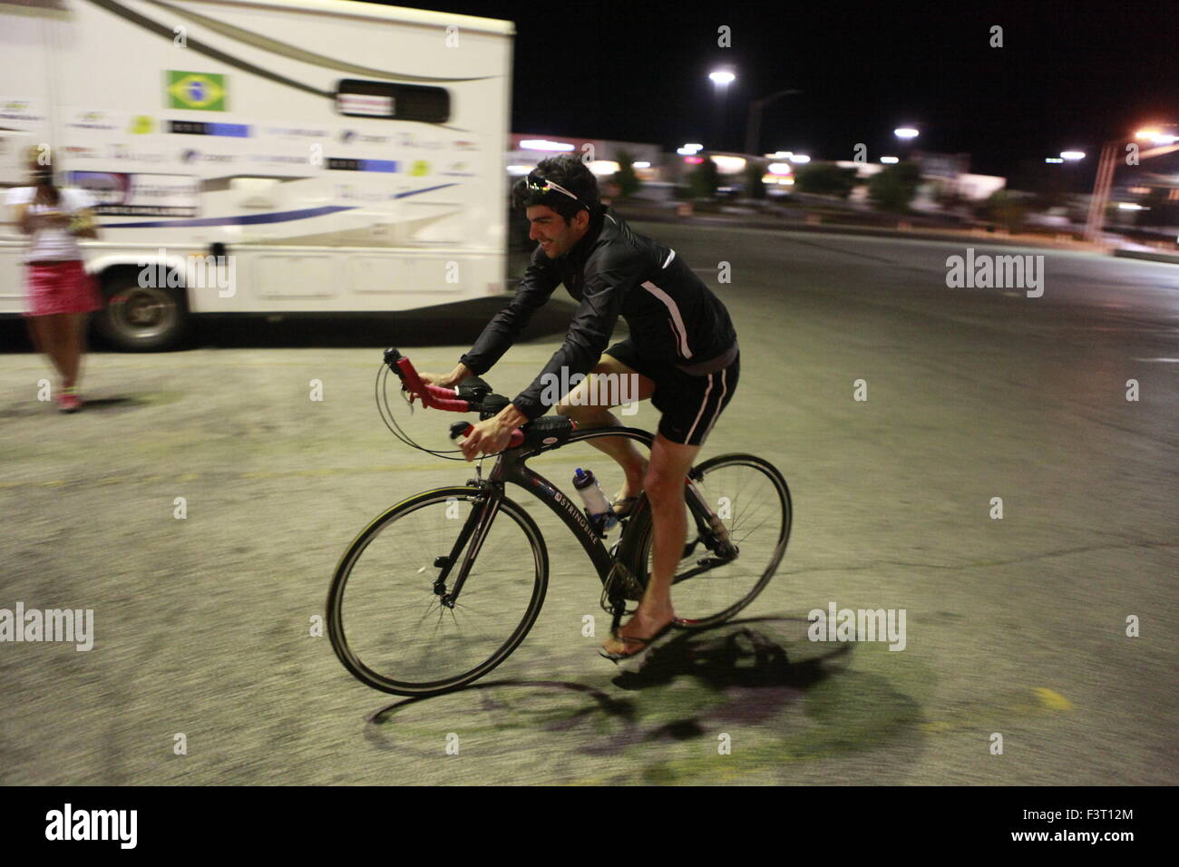 Race Across America bicycle race checkpoint 42 - Bloomington Ind Stock ...