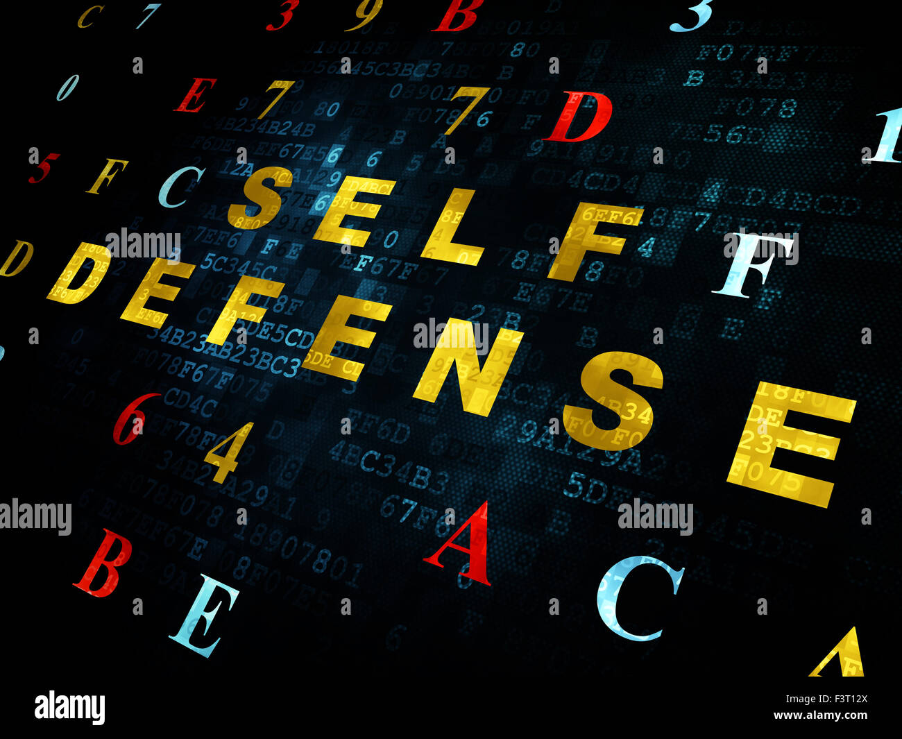 Safety concept: Self Defense on Digital background Stock Photo - Alamy