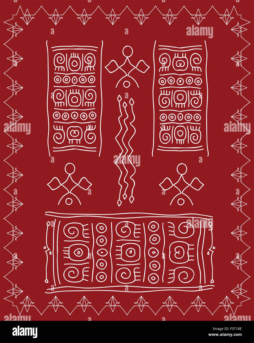 Folk, Tribal Design, Motif, Wall Painting Vector Art Stock Vector Image ...