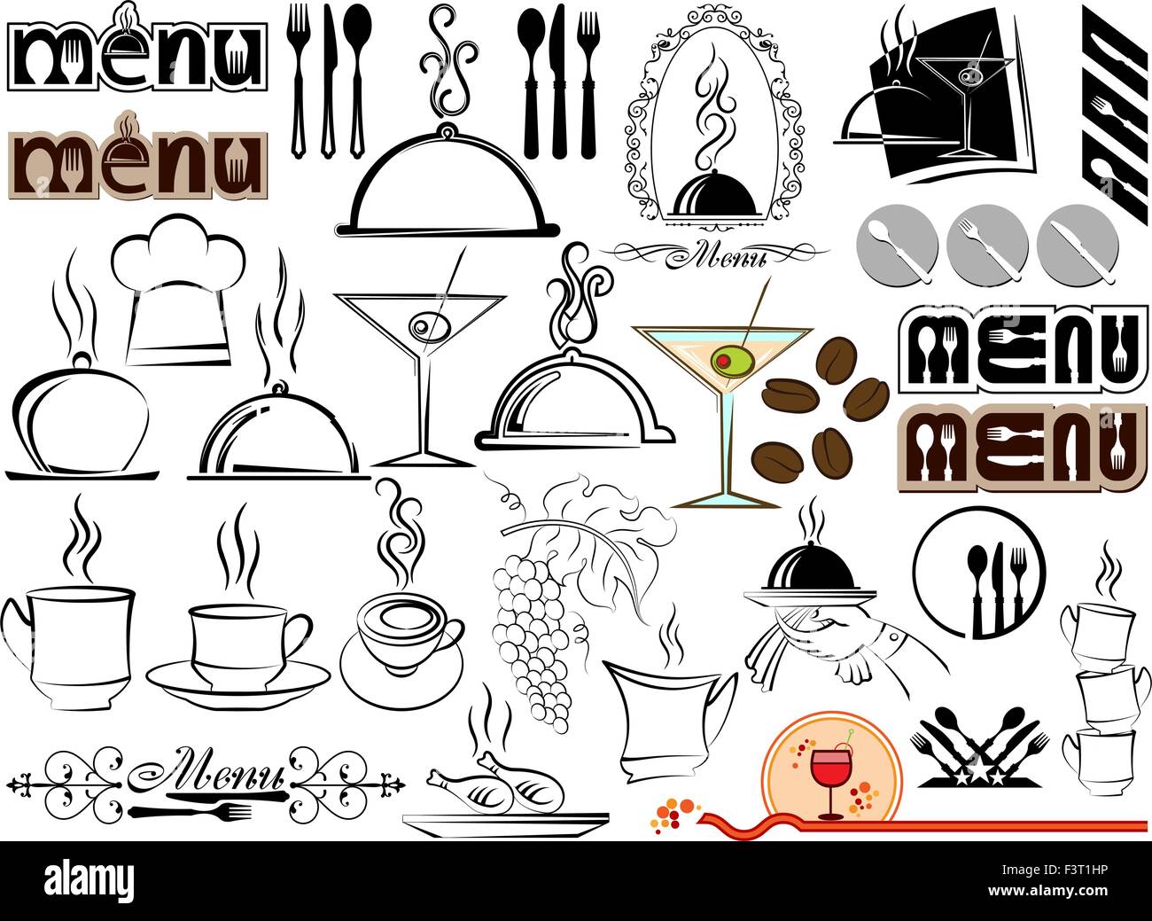 Menu Card Design Various Icon, Elements Vector Art Stock Vector Image ...