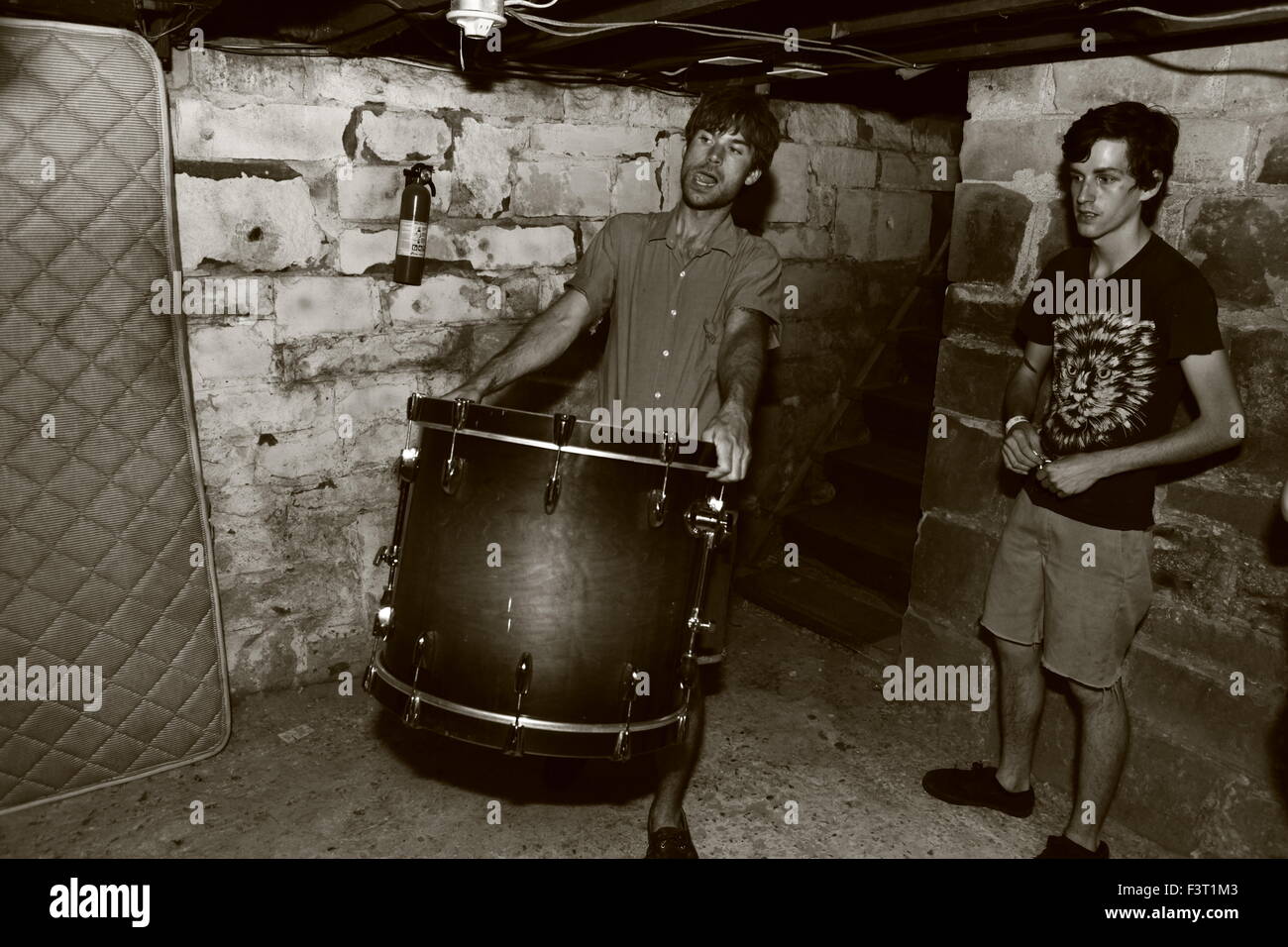 Will Staler carries a drum during, "Let's Pretend It's A Fest," which ...