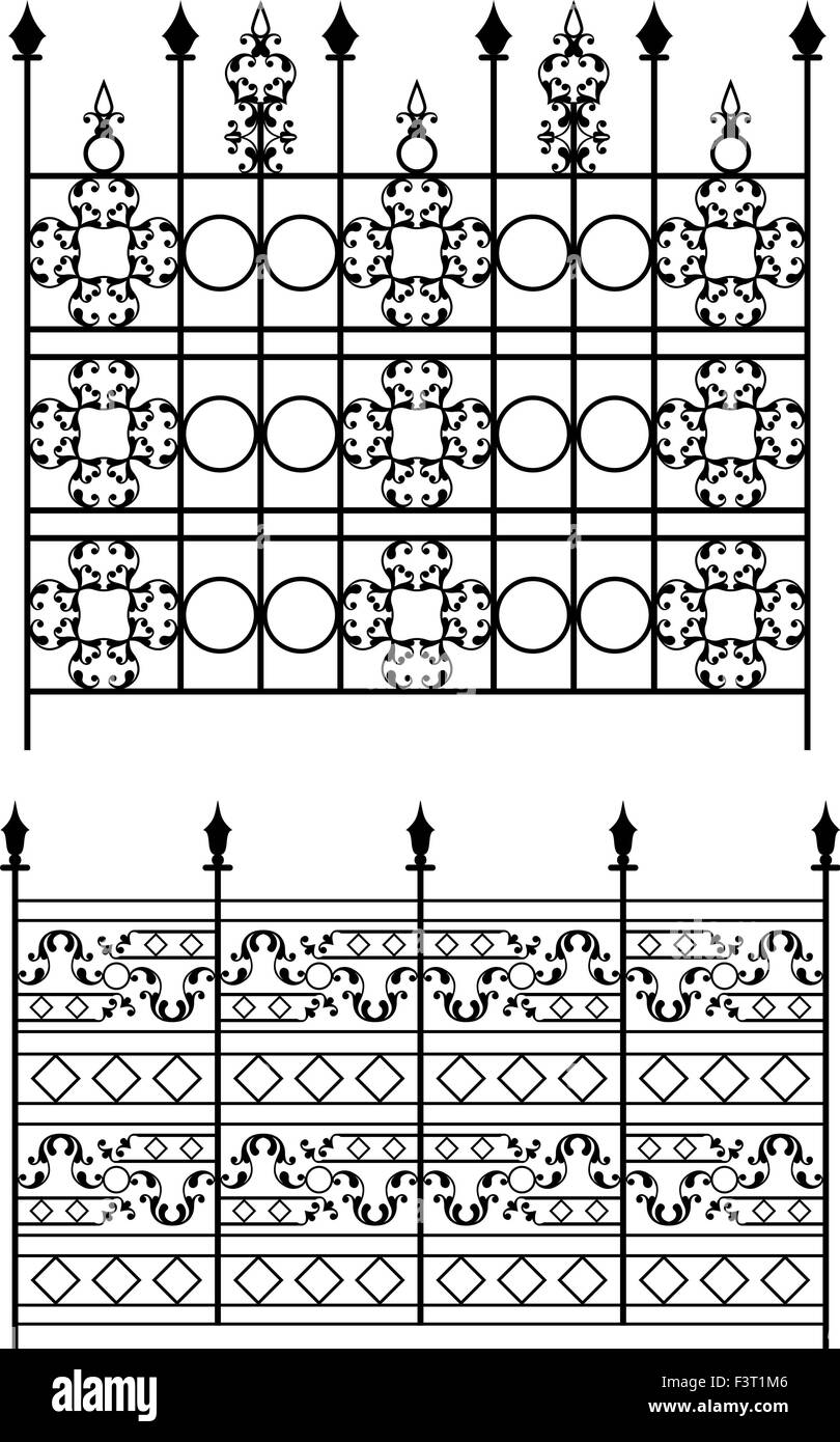 Wrought Iron Gate, Door, Fence, Window, Grill, Railing Design Vector ...