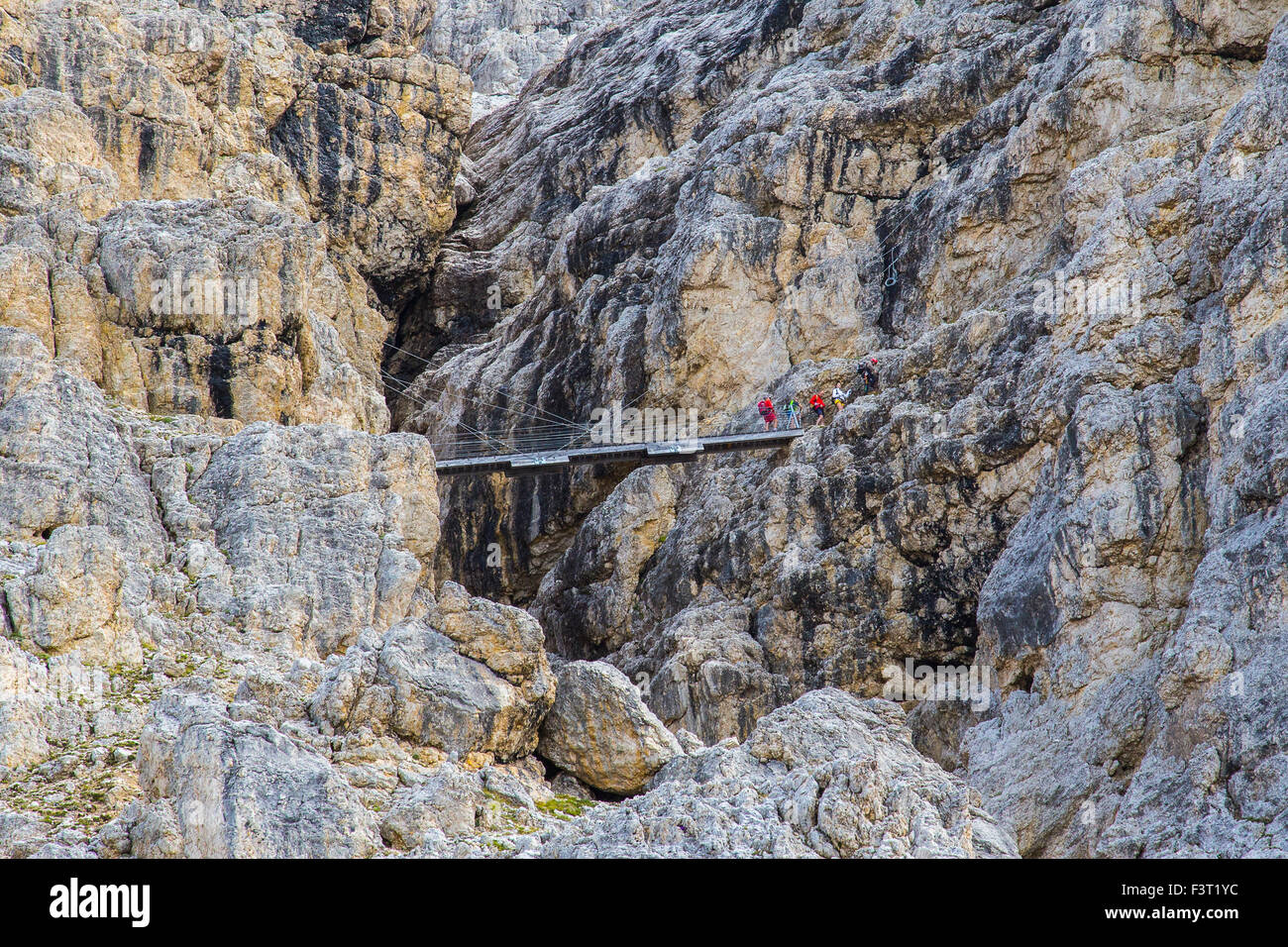 Italy Veneto Suspension bridge along the path of Kaiserjager Stock ...