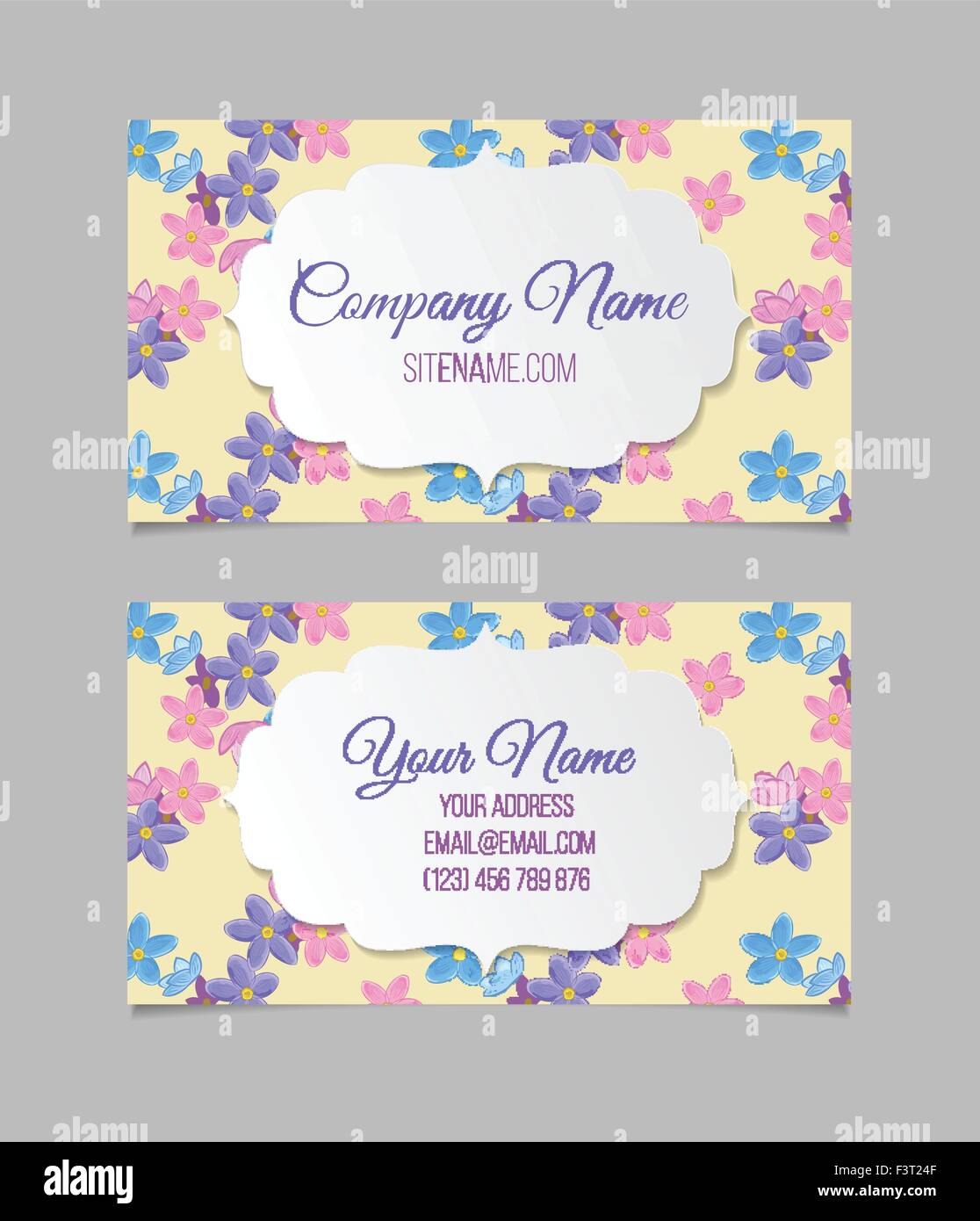 Floral card template Stock Vector Image & Art - Alamy
