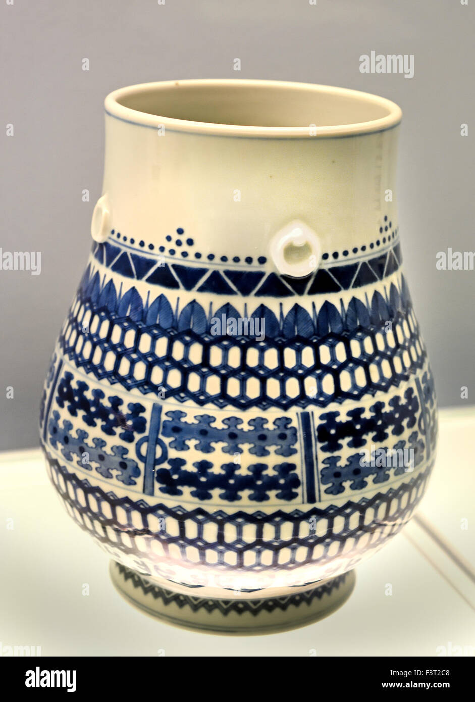 Underglaze Blue Zun vase with four lugs Jingdezhen Ware 1723 - 1735 AD ...