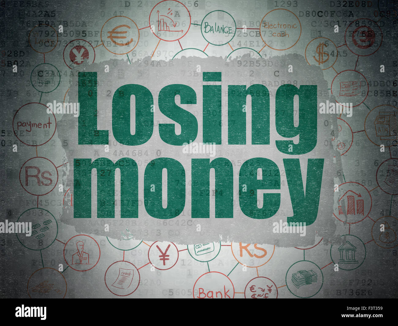 Money concept: Losing Money on Digital Paper background Stock Photo - Alamy