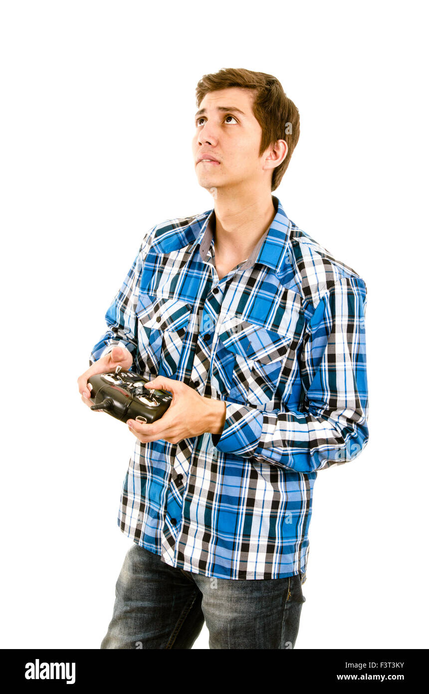 man playing with a rc transmitter Stock Photo - Alamy