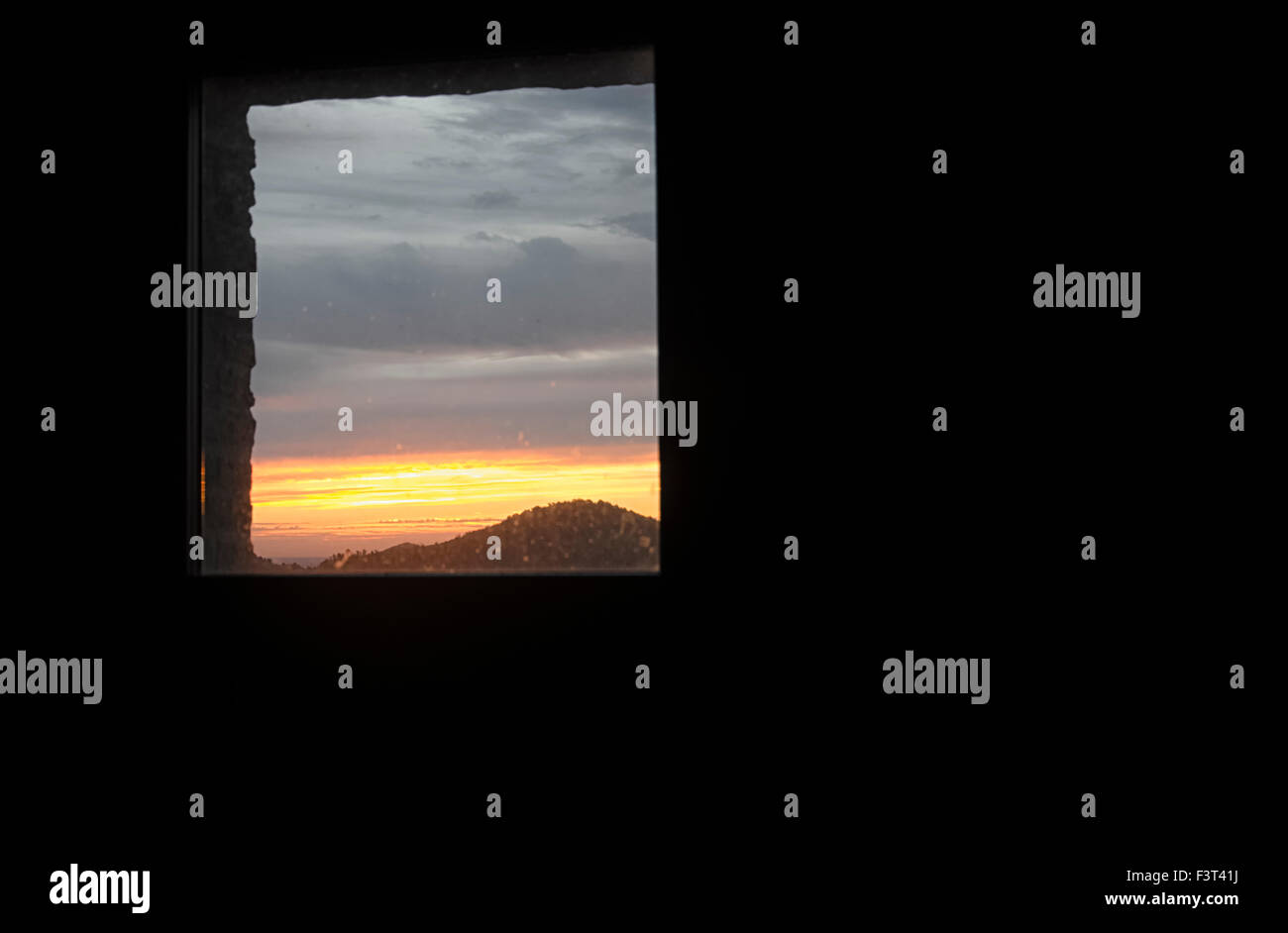 Daybreak view from a window of an apartment Stock Photo - Alamy