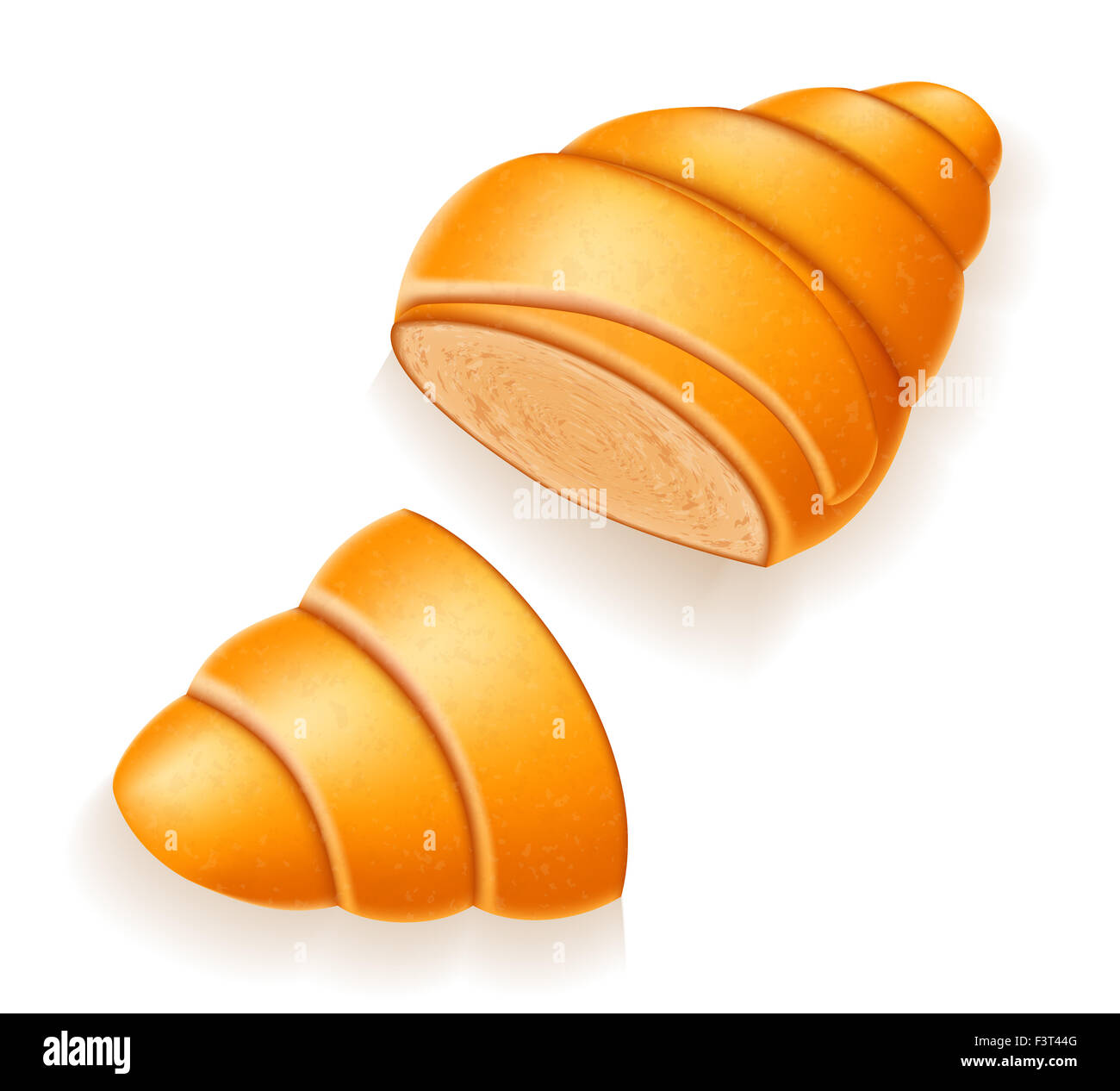 crispy croissant the broken illustration isolated on white background ...