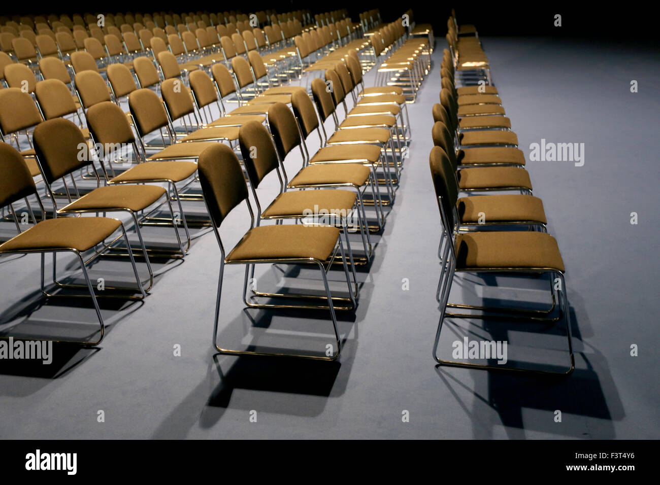 Empty chairs of an auditorium in a congress hall Stock Photo - Alamy