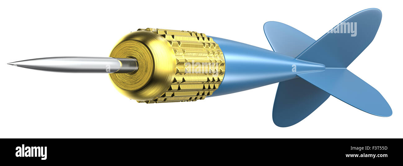 Classic Blue Dart Arrow. Isolated, front perspective view Stock Photo ...