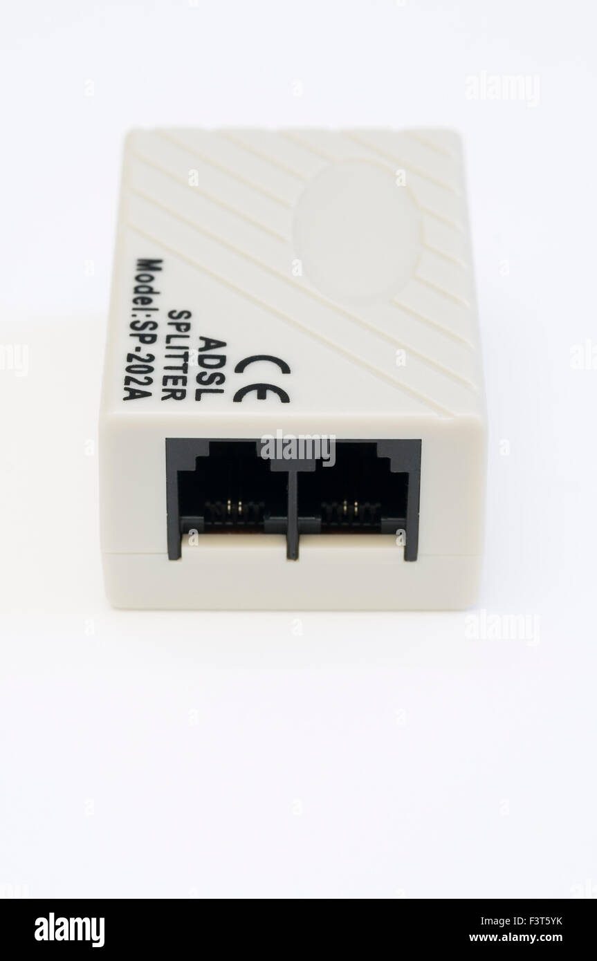 ADSL broadband phone splitter filter Stock Photo - Alamy