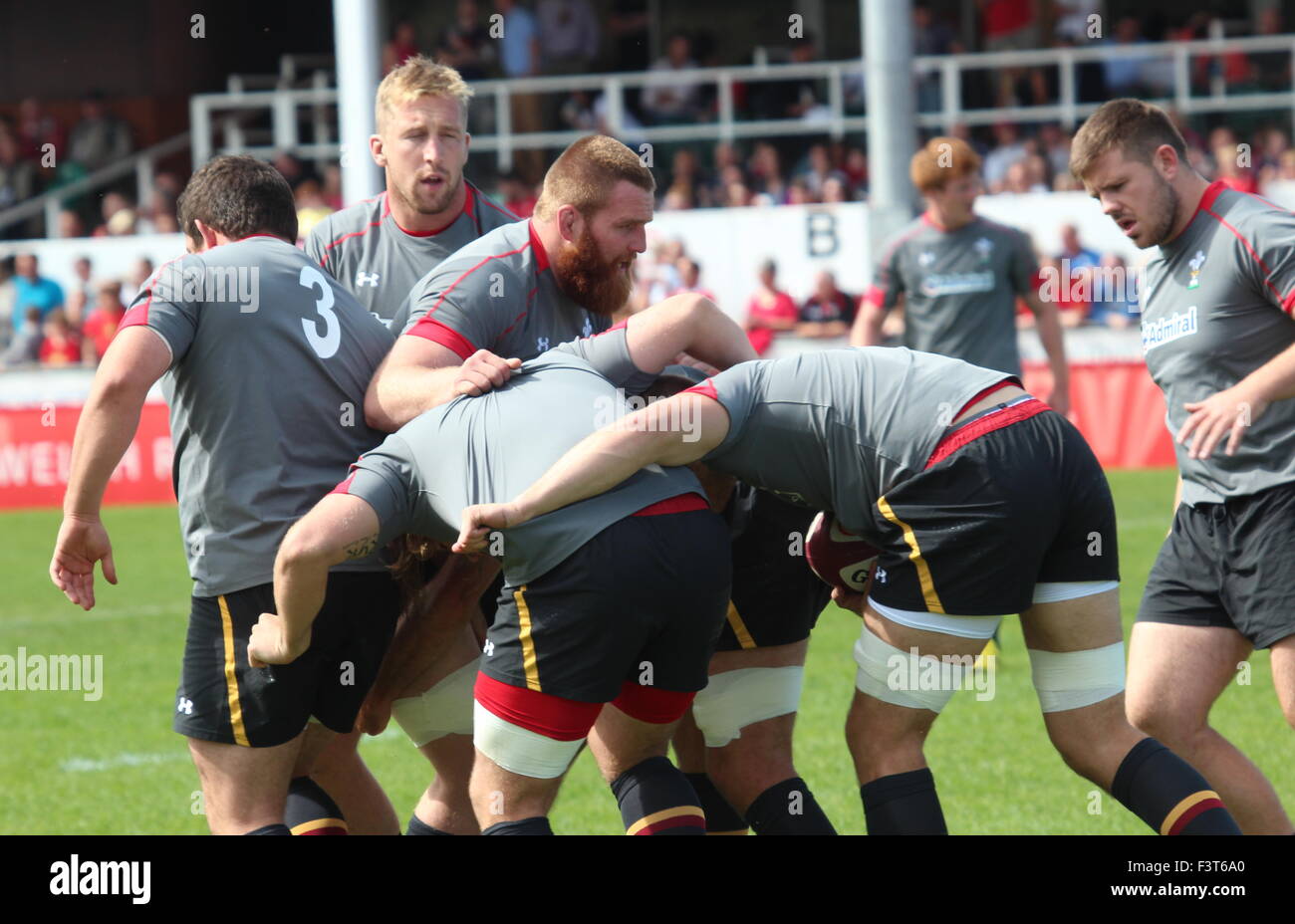 The Welsh rugby team participate in a training session at Eirias ...