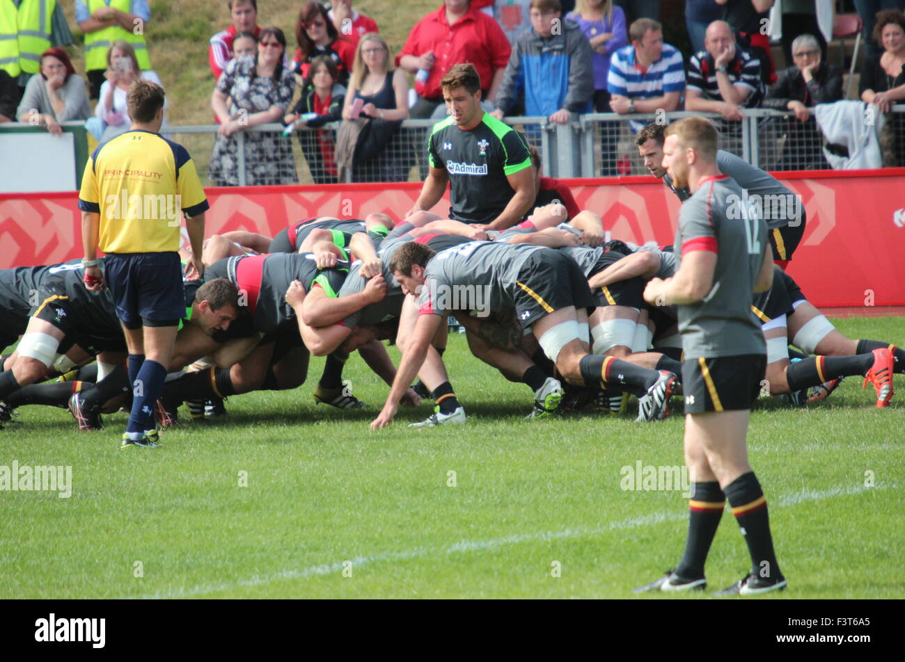 The Welsh rugby team participate in a training session at Eirias ...