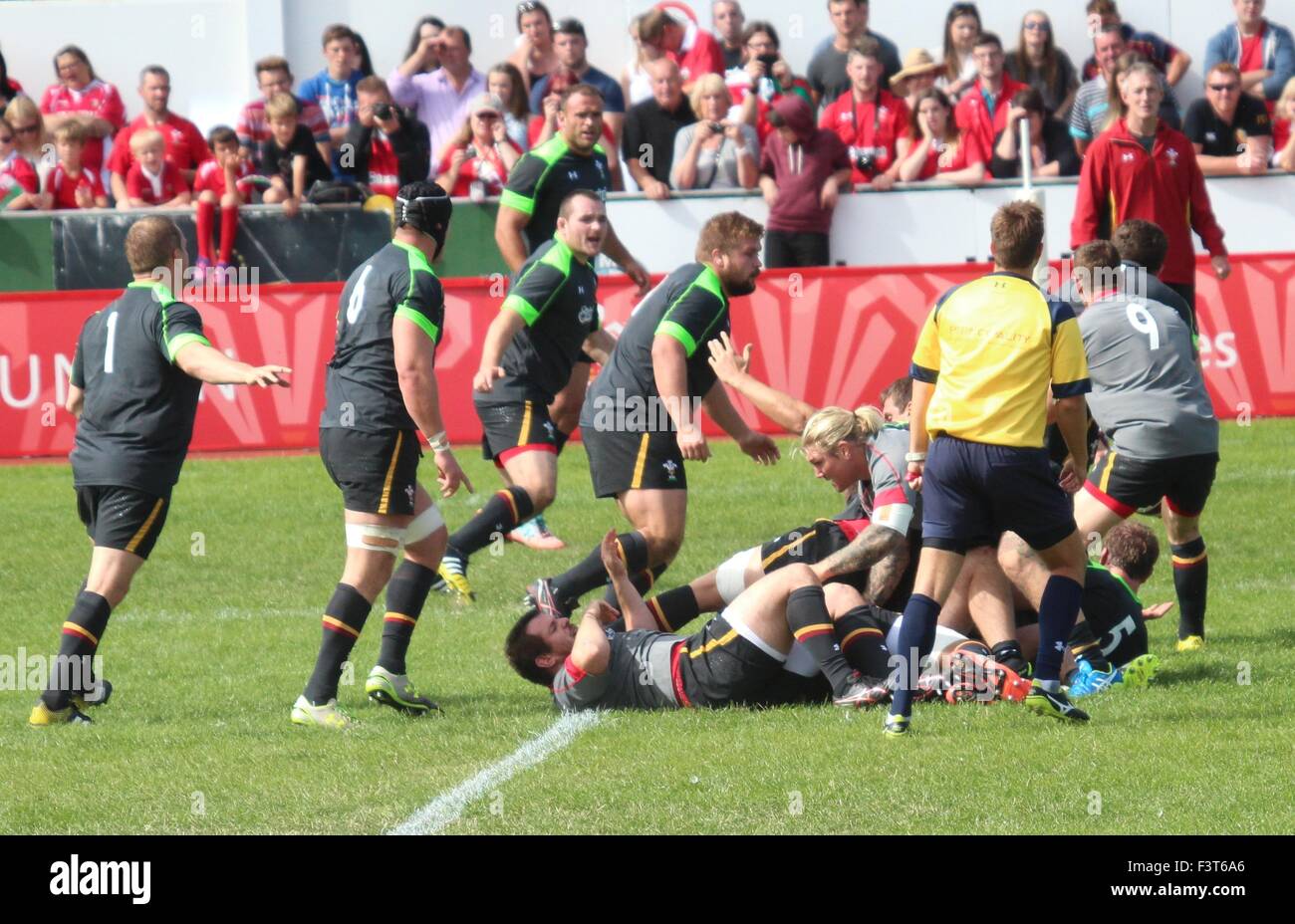 The Welsh rugby team participate in a training session at Eirias ...