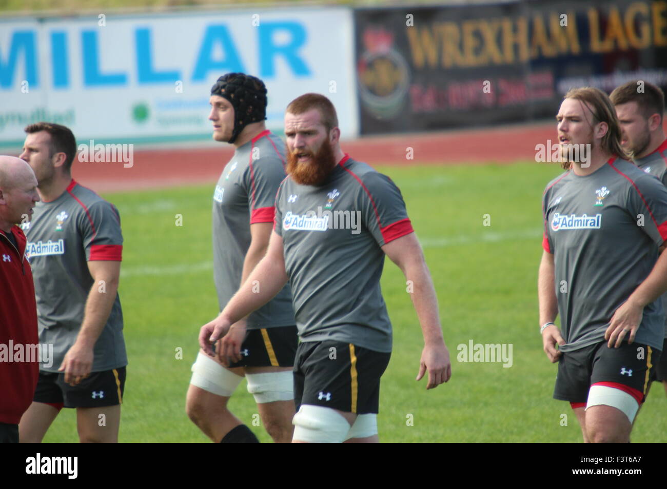 The Welsh rugby team participate in a training session at Eirias ...