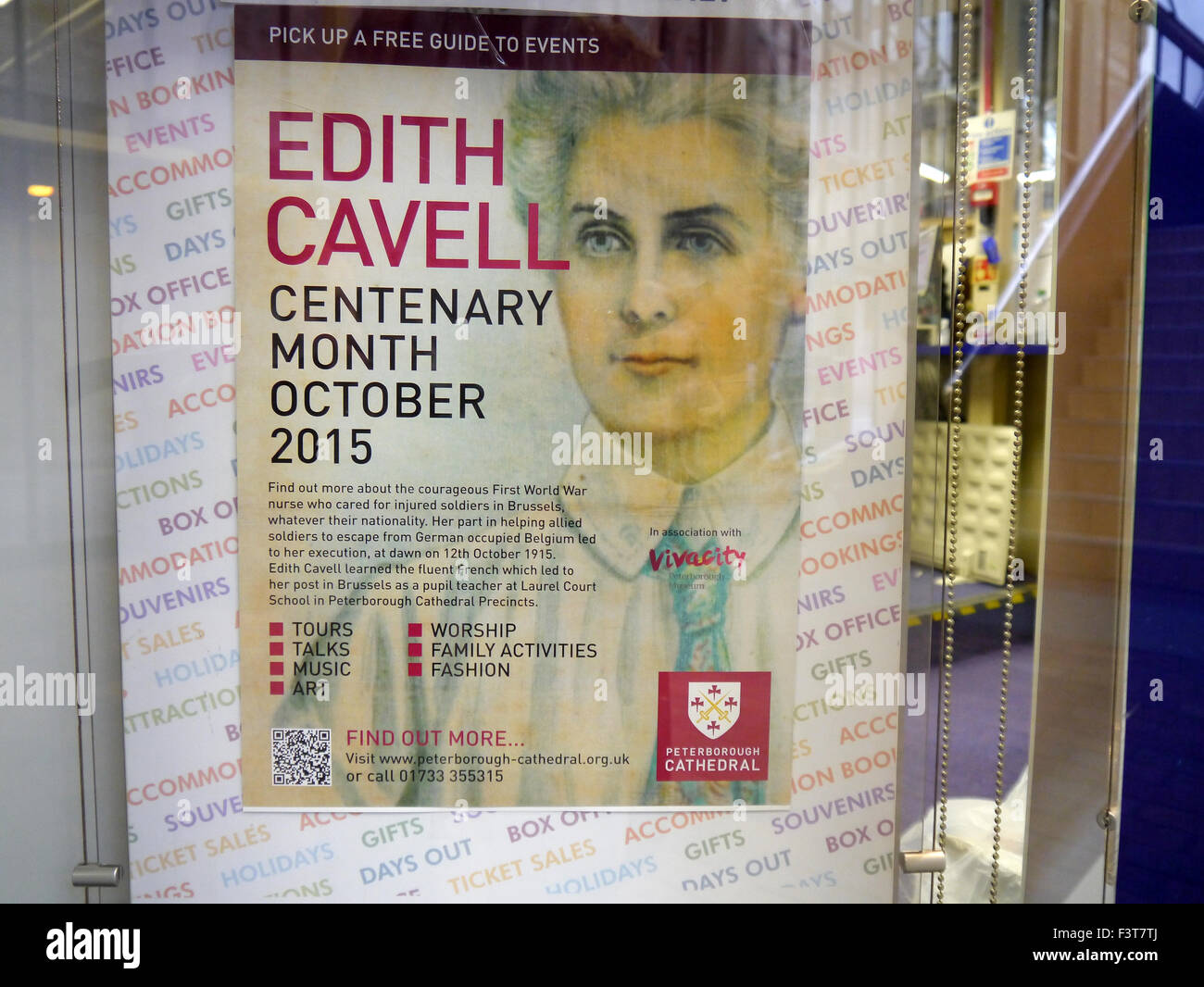 Peterborough, UK. 12th October, 2015. Simple dedication to a brave lady ...