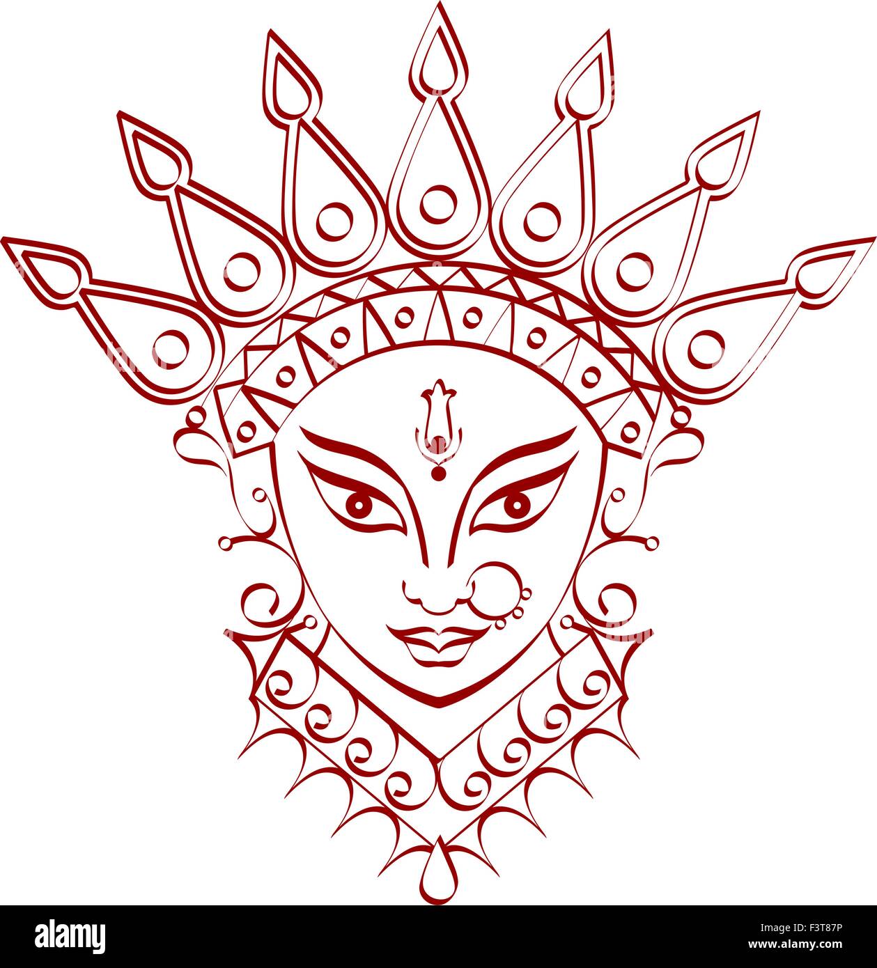 Durga Goddess of Power Vector Art Stock Vector Image & Art - Alamy