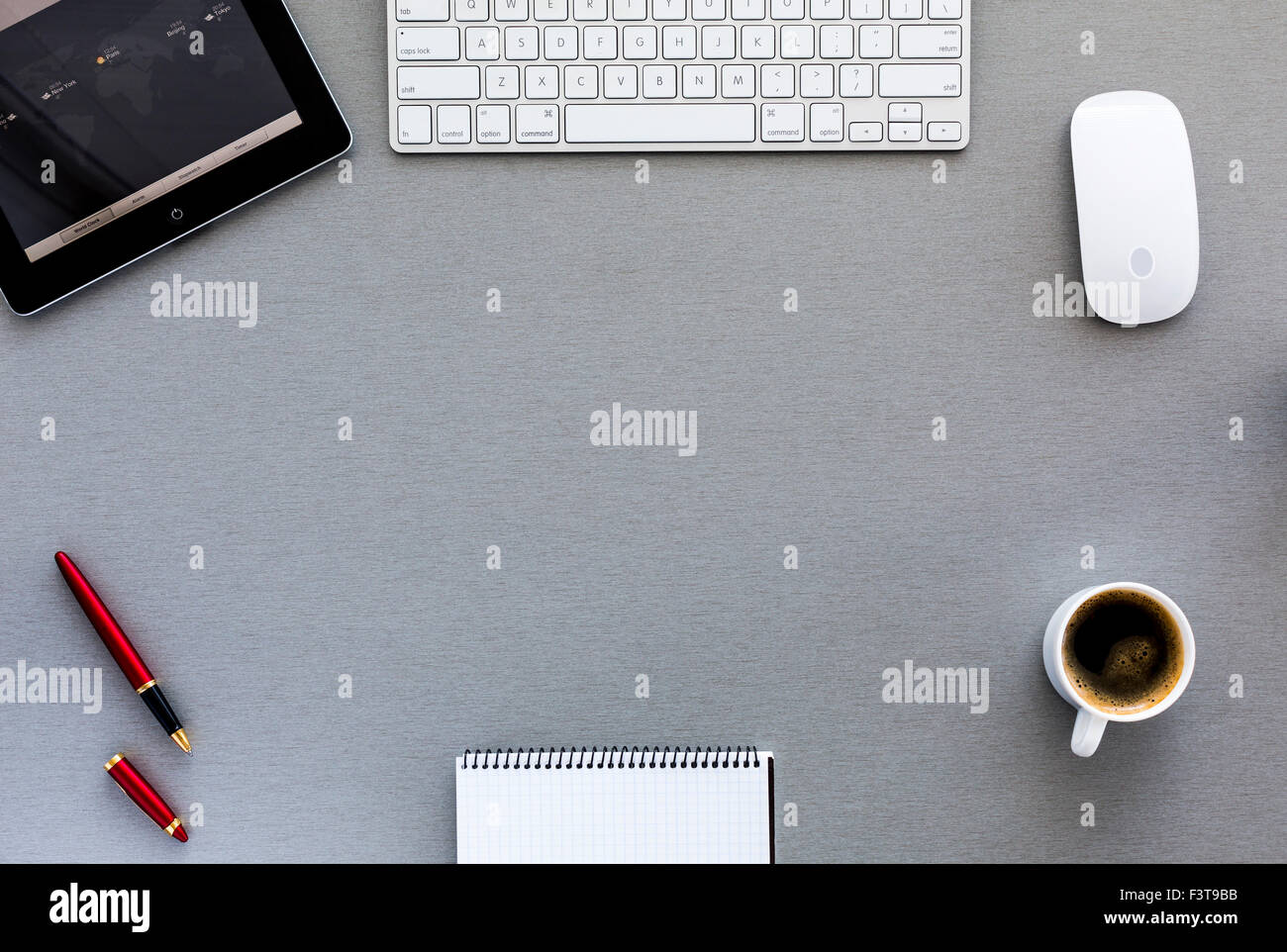 Office table with tablet PC Stock Photo - Alamy