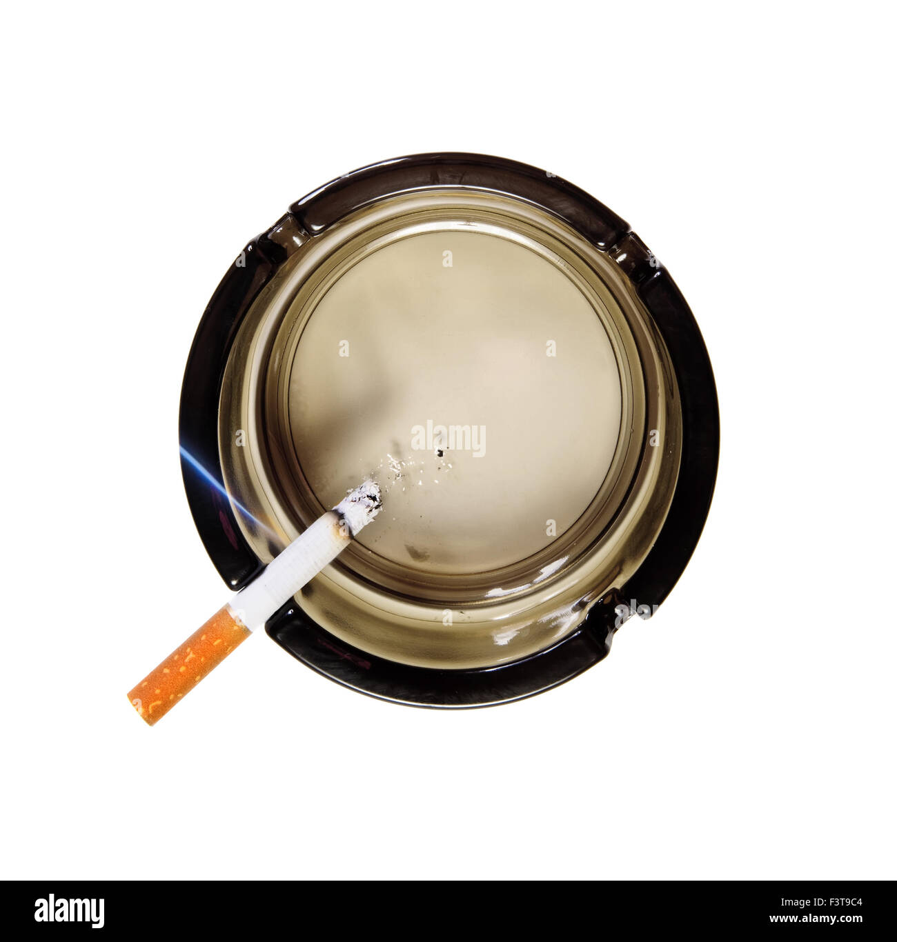 Cigarette in ashtray. Top view Stock Photo - Alamy
