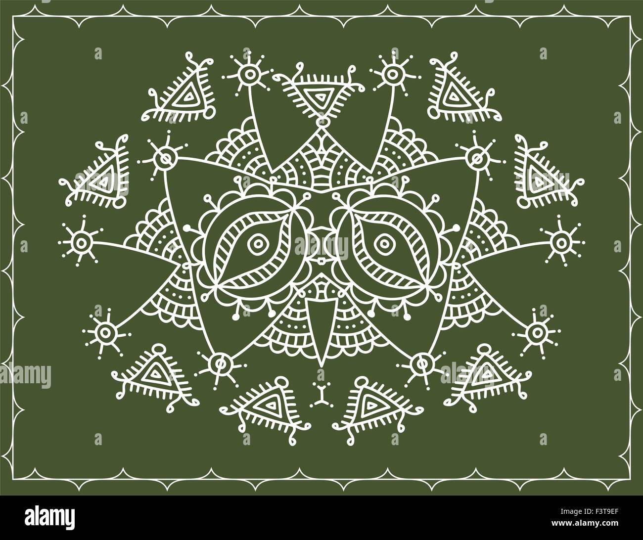 Folk, Tribal Design, Motif, Wall Painting Vector Art Stock Vector Image ...