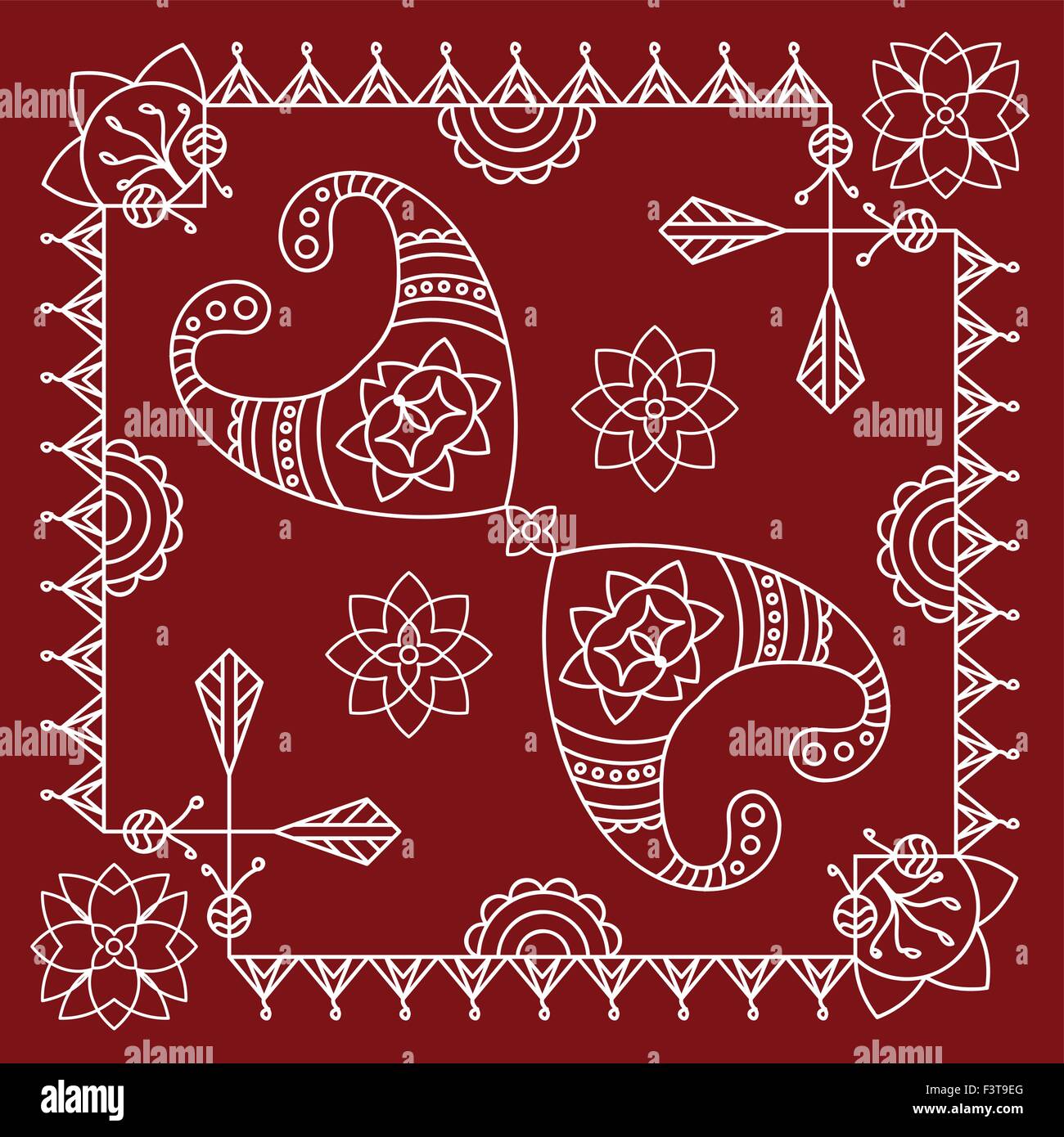 Folk, Tribal Design, Motif, Wall Painting Vector Art Stock Vector Image ...
