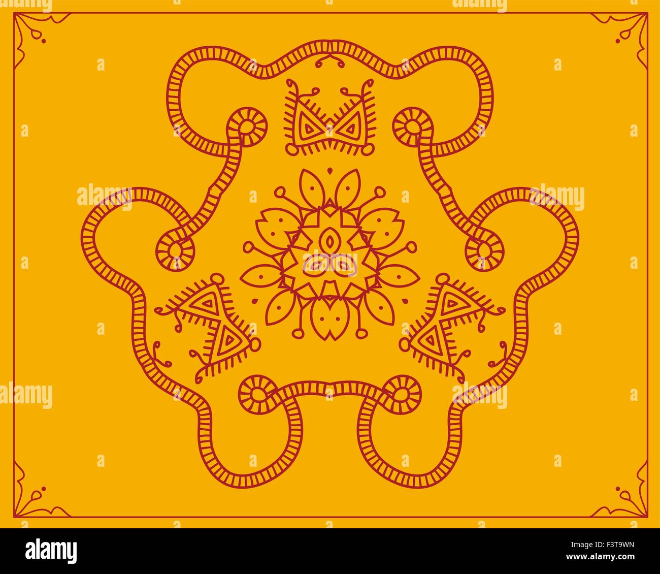 Folk, Tribal Design, Motif, Wall Painting Vector Art Stock Vector Image ...