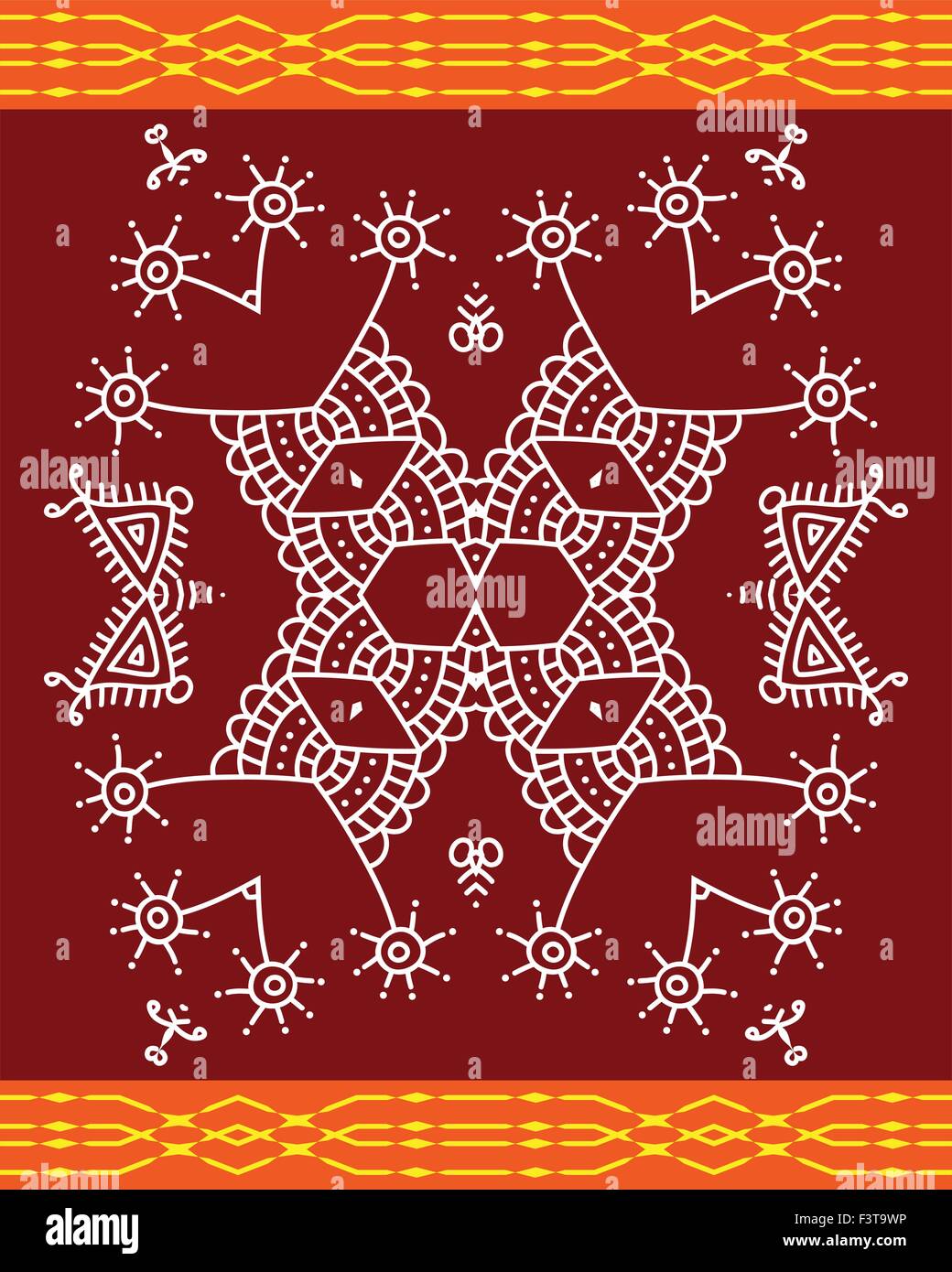 Folk, Tribal Design, Motif, Wall Painting Vector Art Stock Vector Image ...