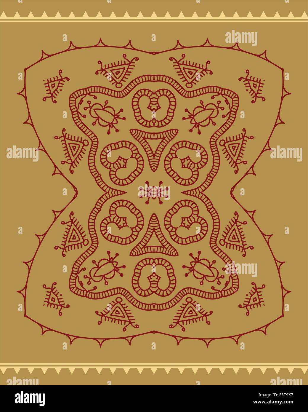 Folk, Tribal Design, Motif, Wall Painting Vector Art Stock Vector Image ...